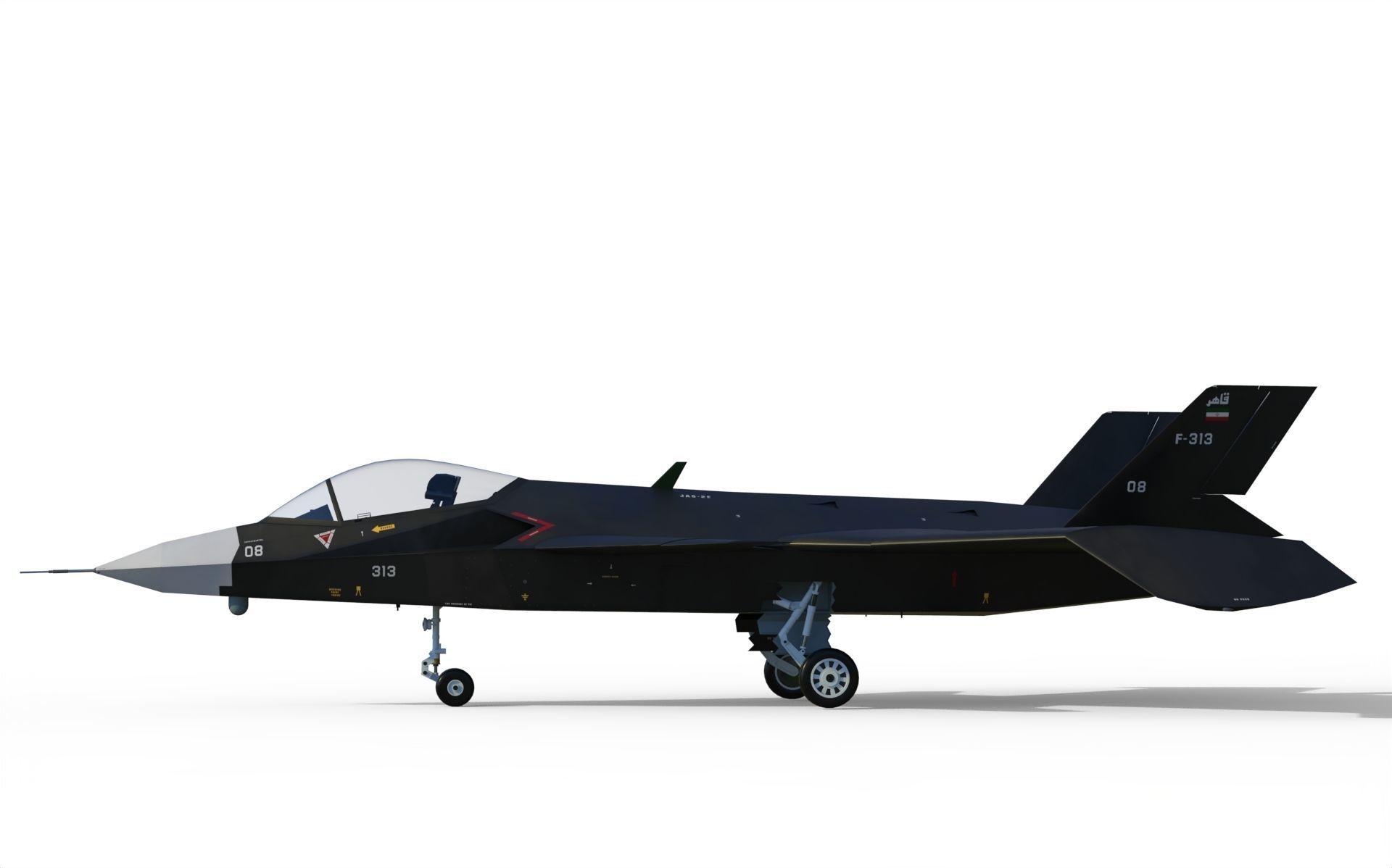 Qaher F-313 iranian stealth fighter 3D model | CGTrader