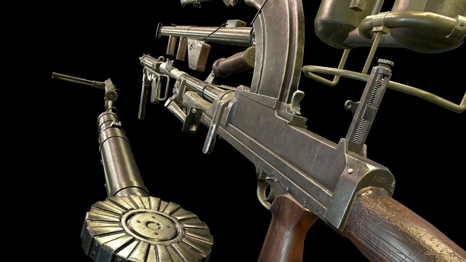 3D Model Collection WW2 Weapons Allies US Pack VR / AR / low-poly ...