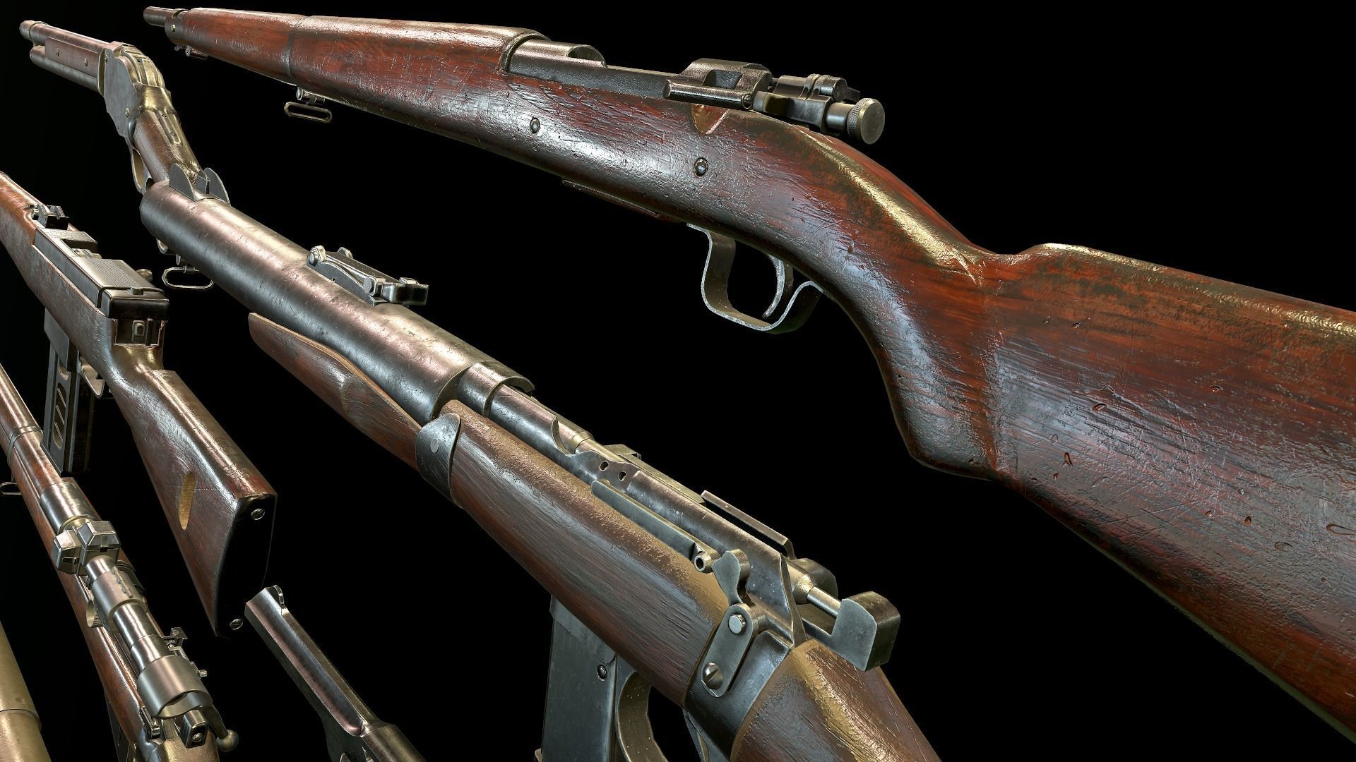 3D Model Collection WW2 Weapons Allies US Pack VR / AR / low-poly ...