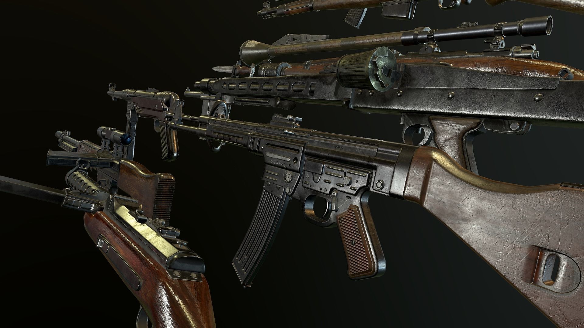 3D Model Collection WW2 German Weapons Pack VR / AR / low-poly | CGTrader