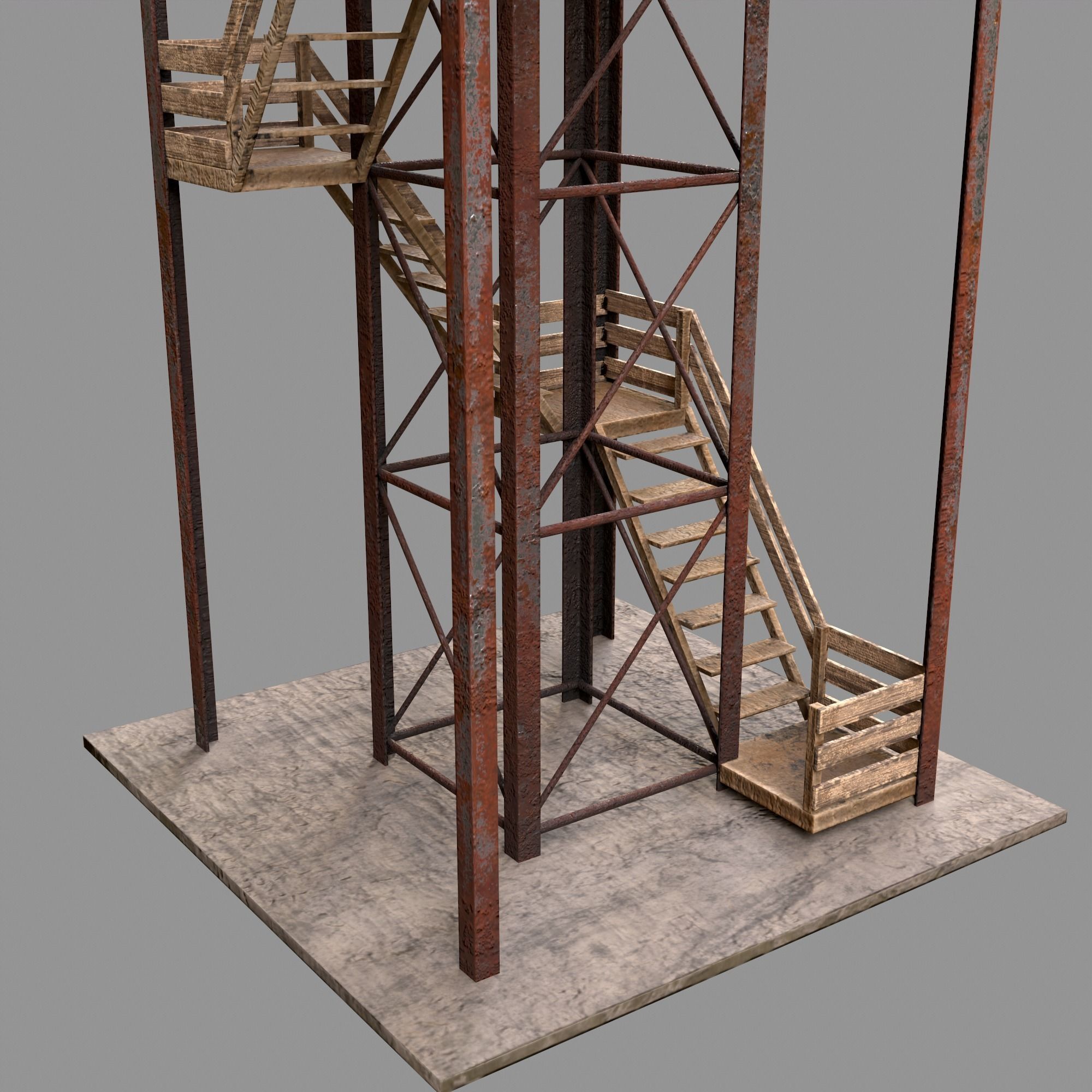3D model A low-poly 3D model of a military tower VR / AR / low-poly ...