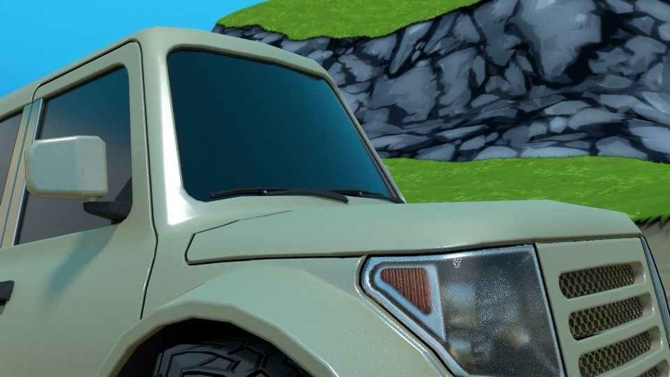3D model Low poly rigged cartoon off-road car VR / AR / low-poly | CGTrader