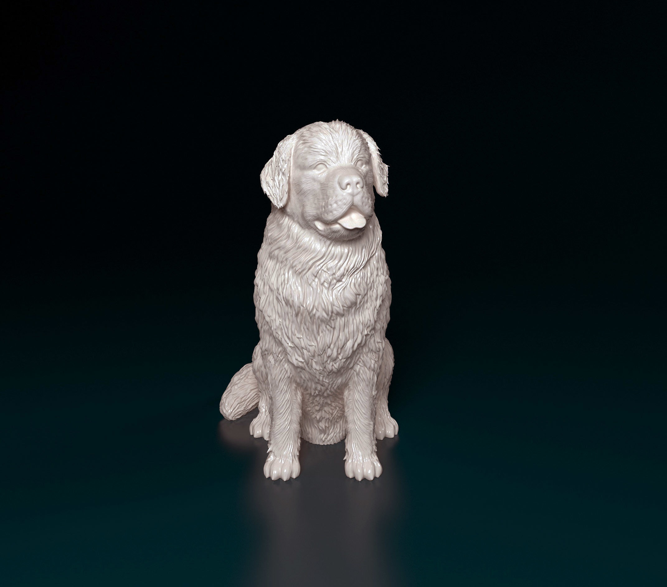 Newfoundland dog figurine 3D model 3D printable | CGTrader
