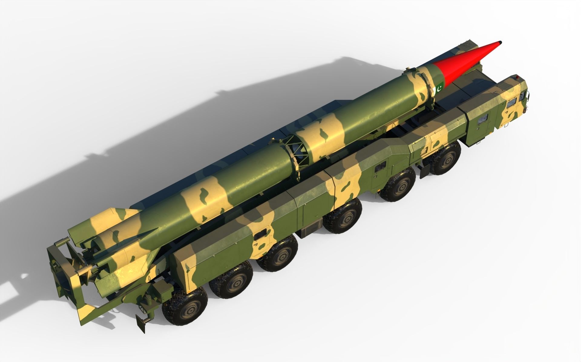 Shaheen 2 Pakistan missile launcher 3D model | CGTrader