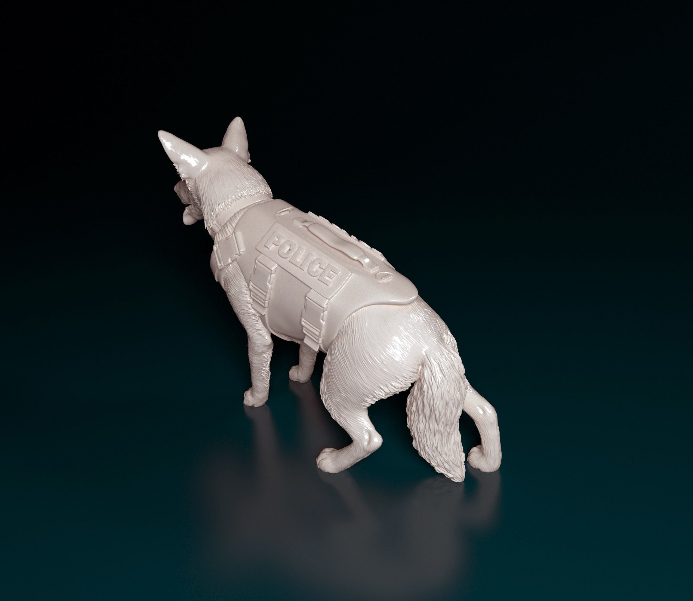 Police dog 3D model 3D printable | CGTrader