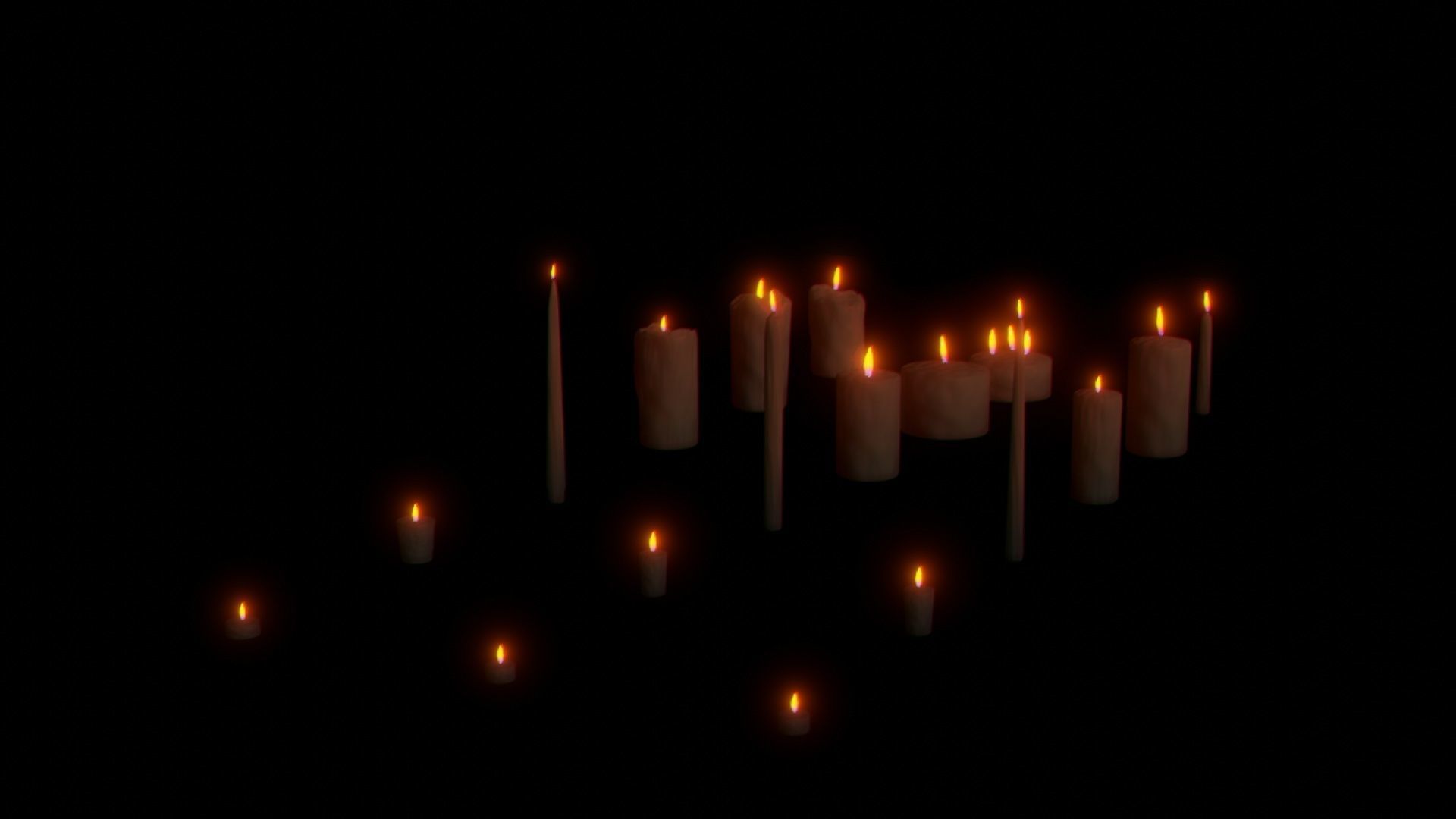 3D model Candles animated pack VR / AR / low-poly | CGTrader