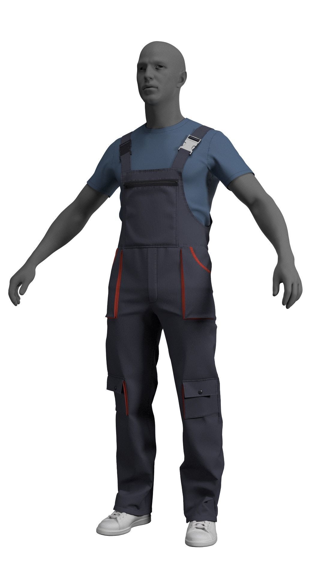 Mens Overall - Marvelous Designer 3D model | CGTrader