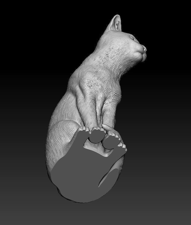 Russian Blue cat 3D model 3D printable | CGTrader