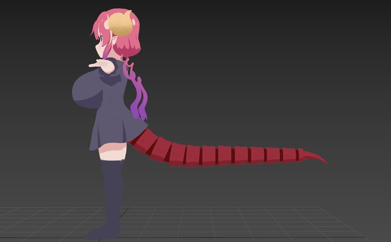 Ilulu Kobayashi-san Chi No Maid Dragon VRChat 3D model rigged | CGTrader
