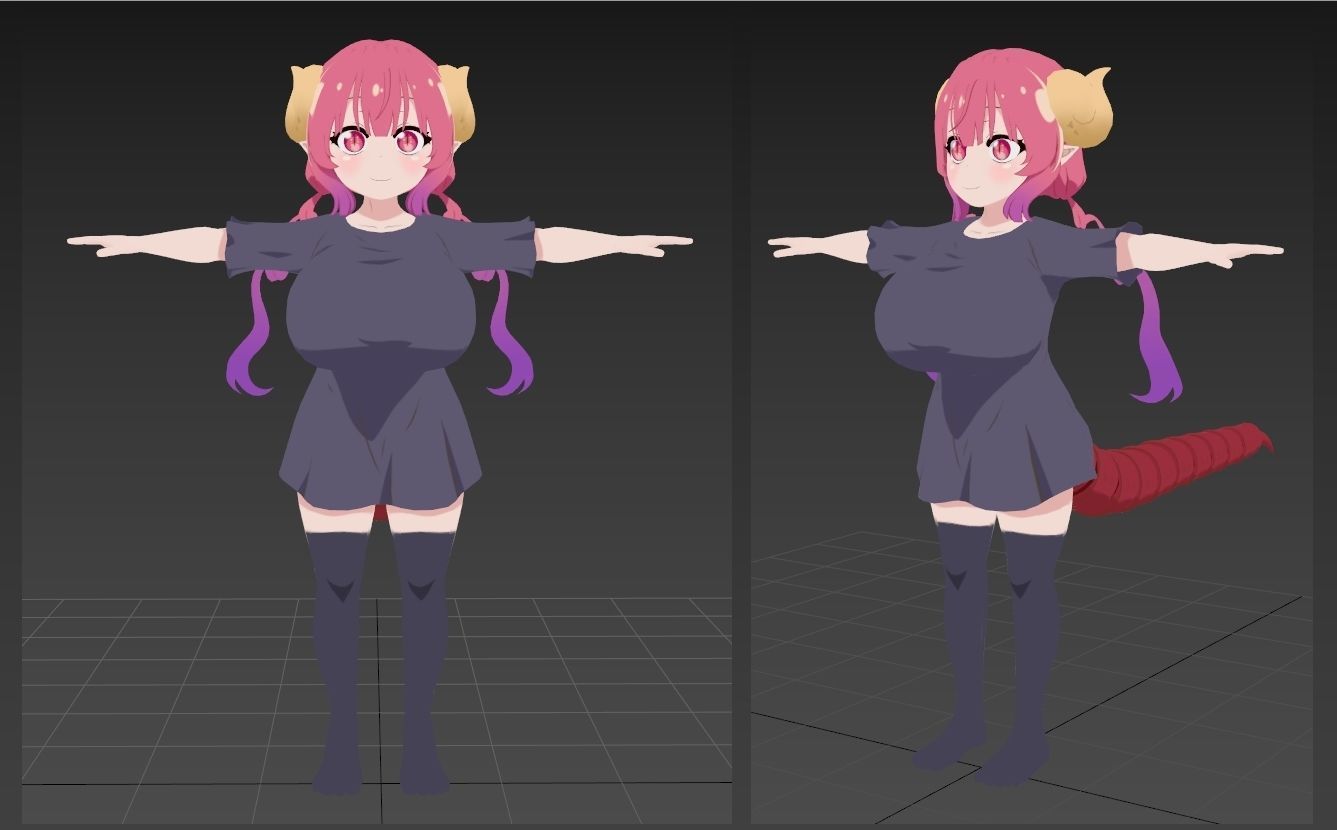 Ilulu Kobayashi-san Chi No Maid Dragon VRChat 3D model rigged | CGTrader