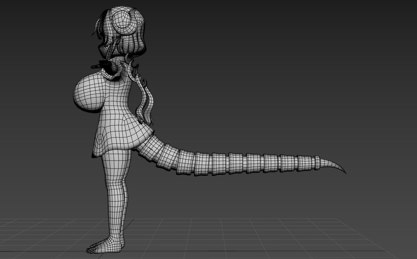 Ilulu Kobayashi-san Chi No Maid Dragon VRChat 3D model rigged | CGTrader