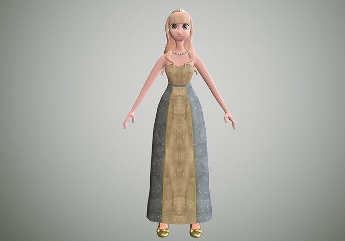 3D model blond princess girl VR / AR / low-poly | CGTrader