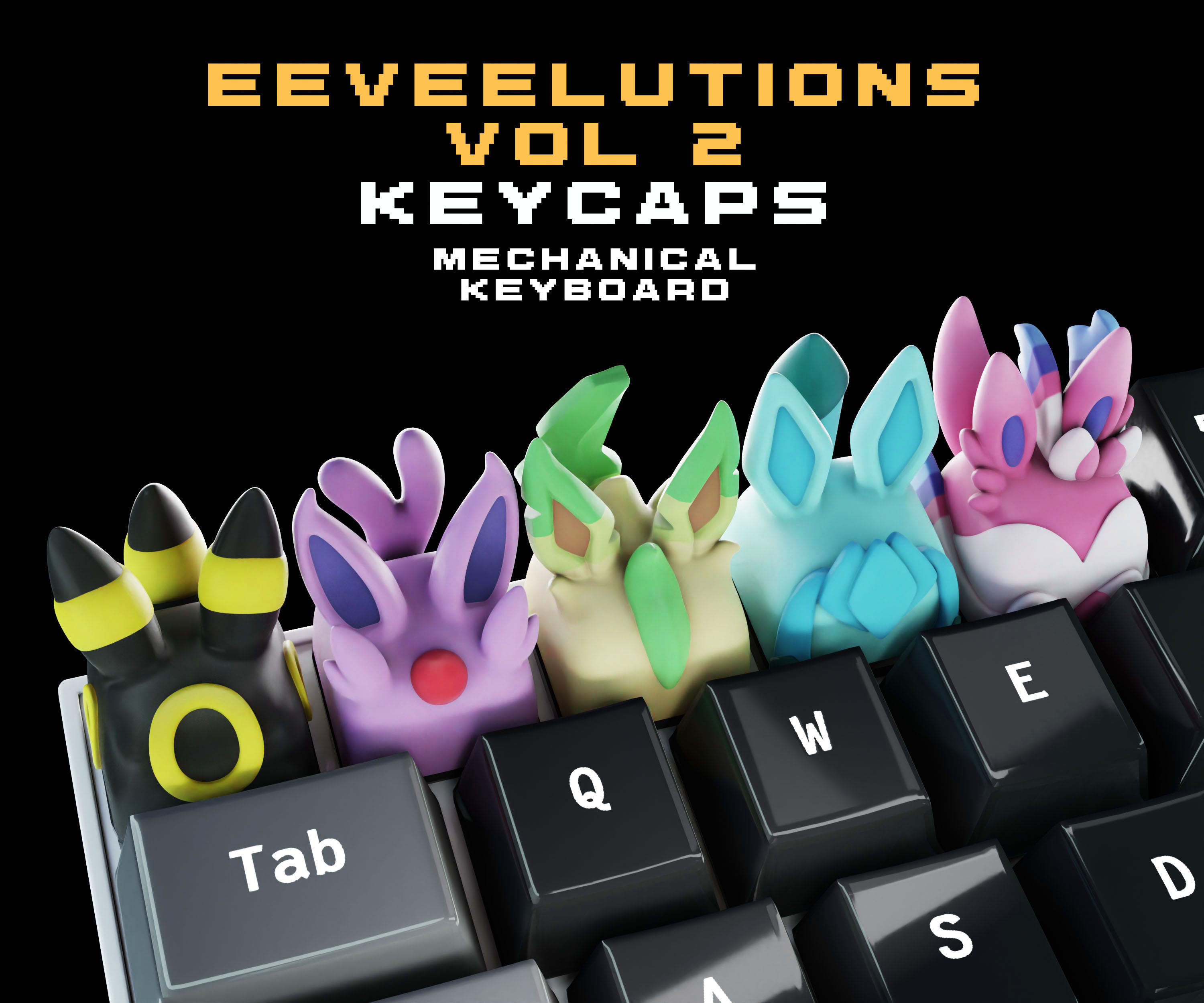 Eeveelutions Vol 2 Keycaps collection - Mechanical Keyboard 3D model 3D ...