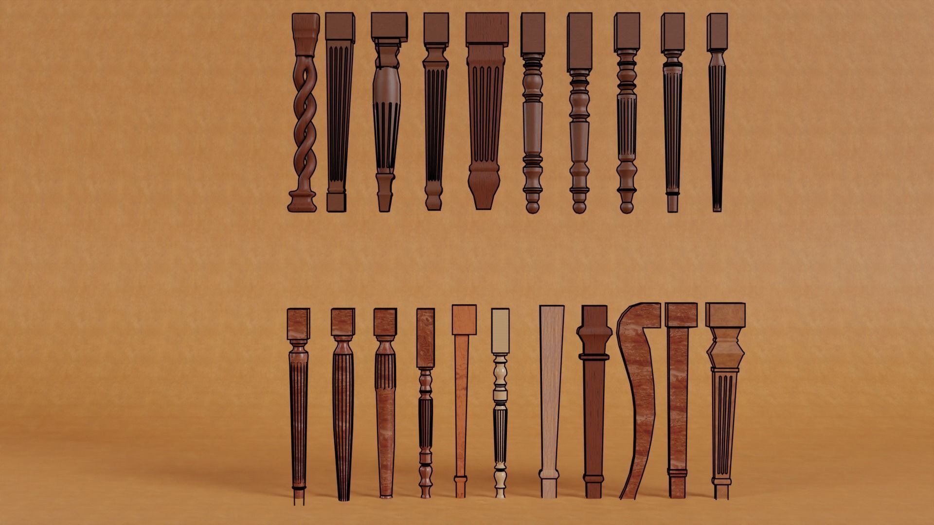 chair leg styles 3D model | CGTrader