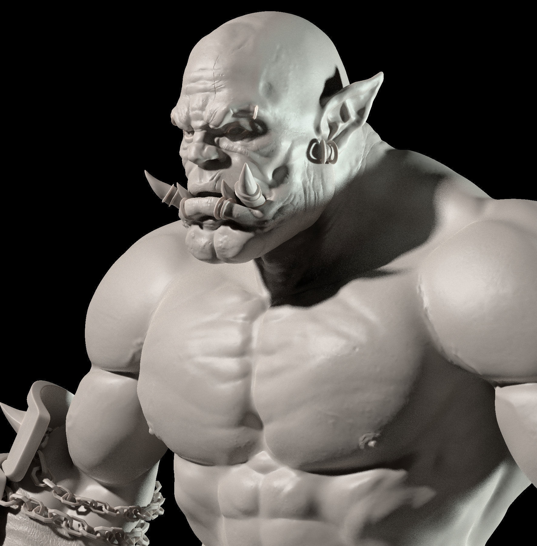 Orc Character and Axe Weapon 3D model | CGTrader