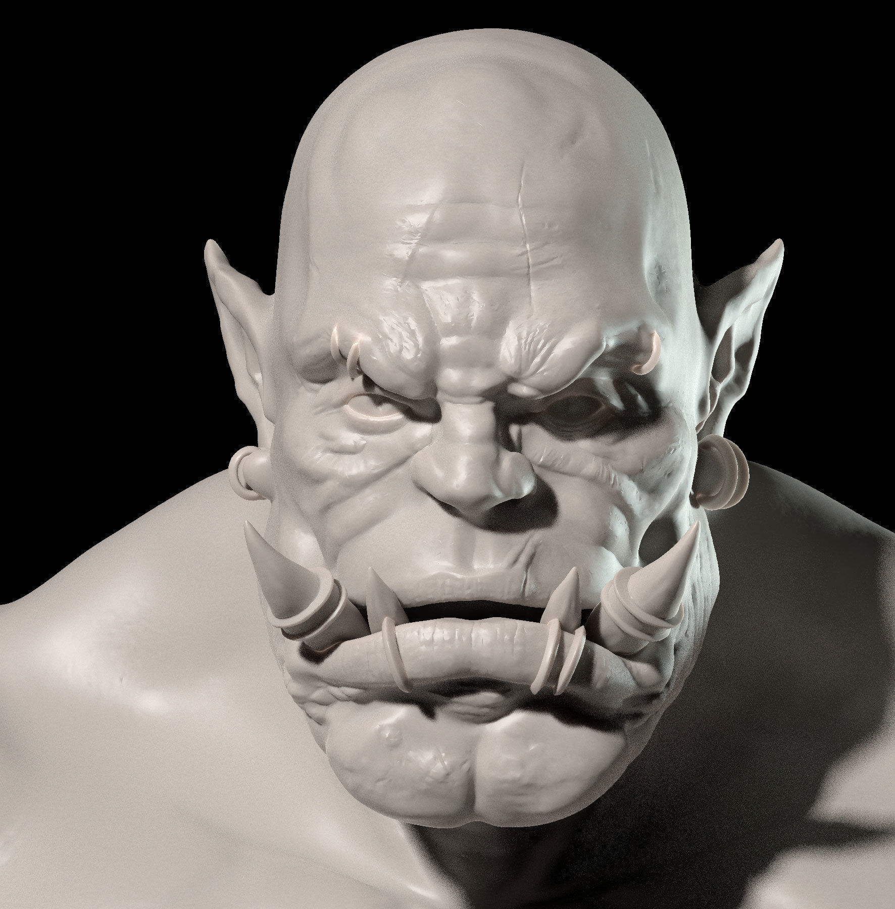 Orc Character and Axe Weapon 3D model | CGTrader