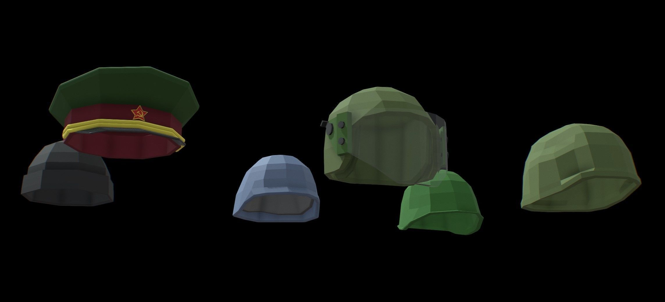 3D model Helmets And Hats Low Poly Pack VR / AR / low-poly | CGTrader