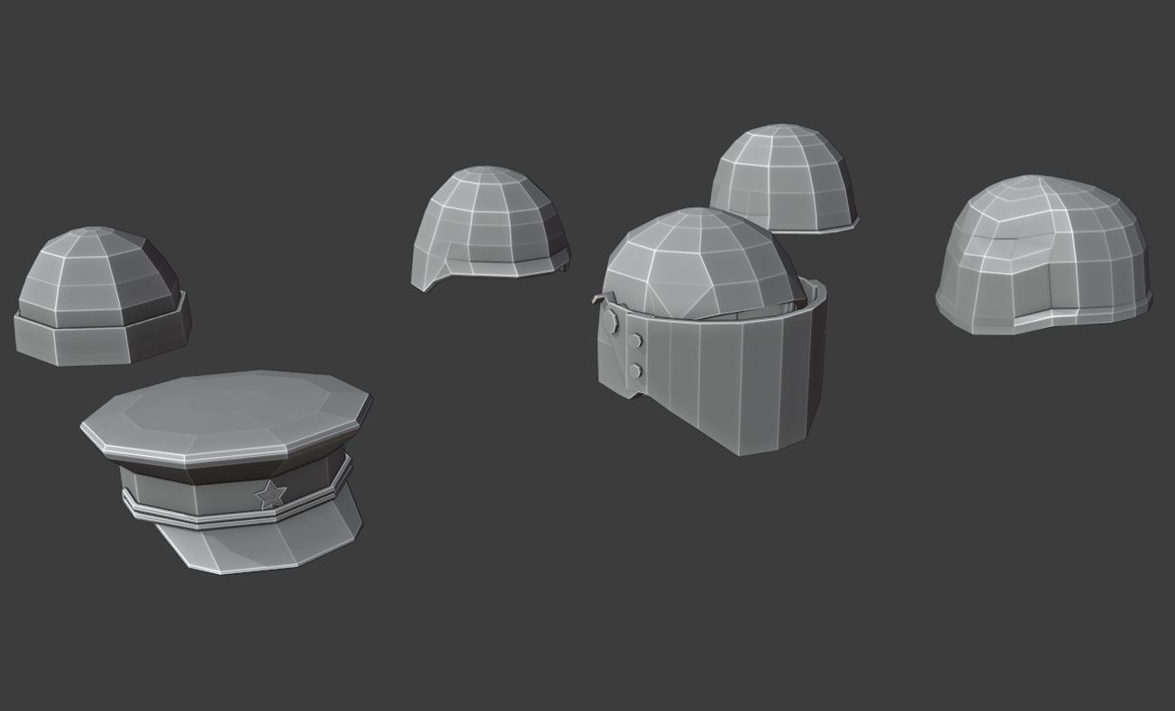 3D model Helmets And Hats Low Poly Pack VR / AR / low-poly | CGTrader