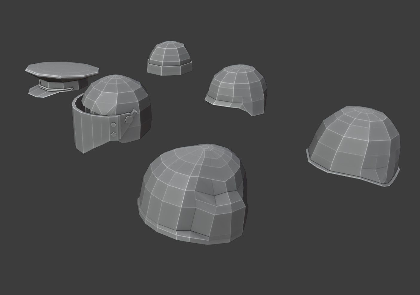 3D model Helmets And Hats Low Poly Pack VR / AR / low-poly | CGTrader