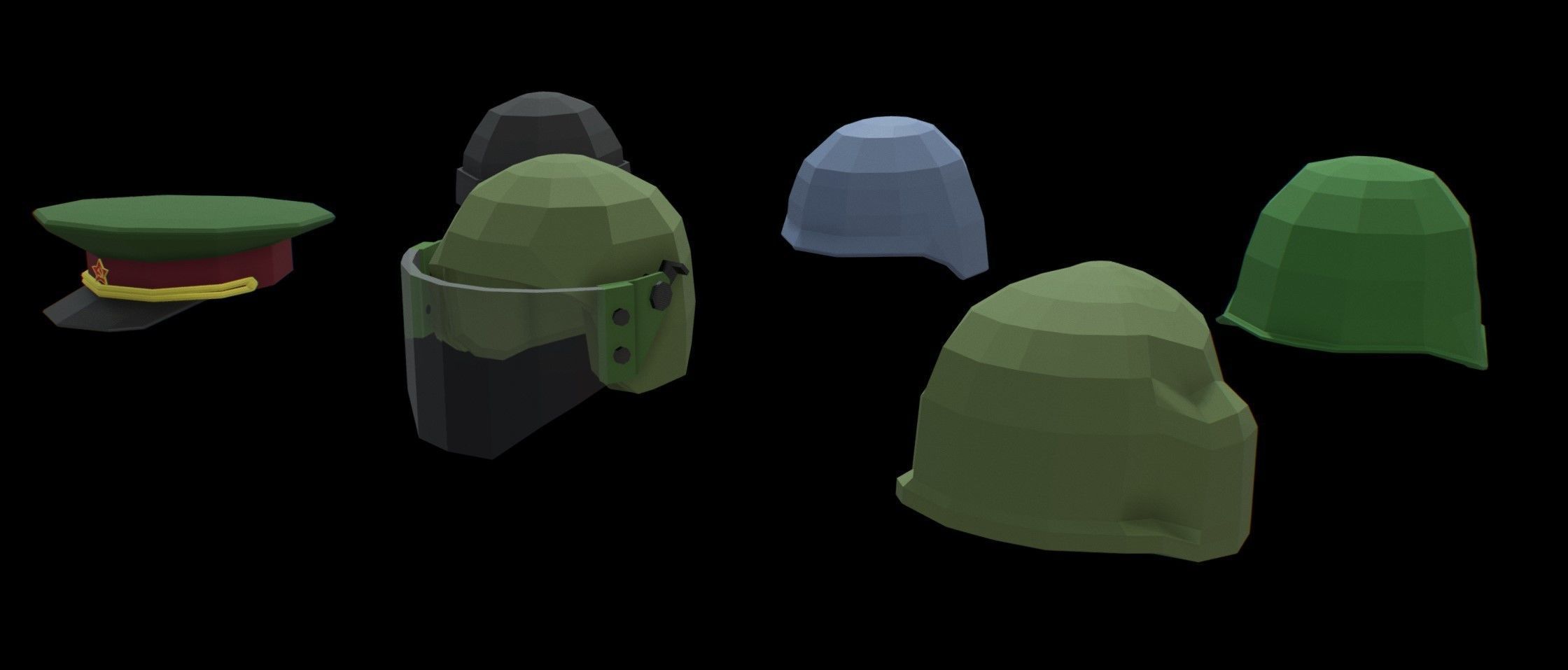 3D model Helmets And Hats Low Poly Pack VR / AR / low-poly | CGTrader