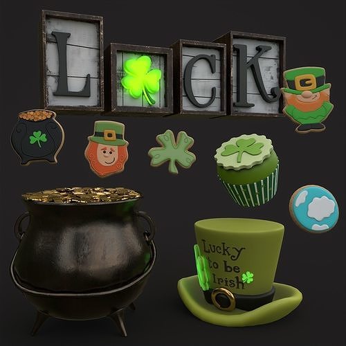 Luck Props Mix 3D Model Collection | CGTrader