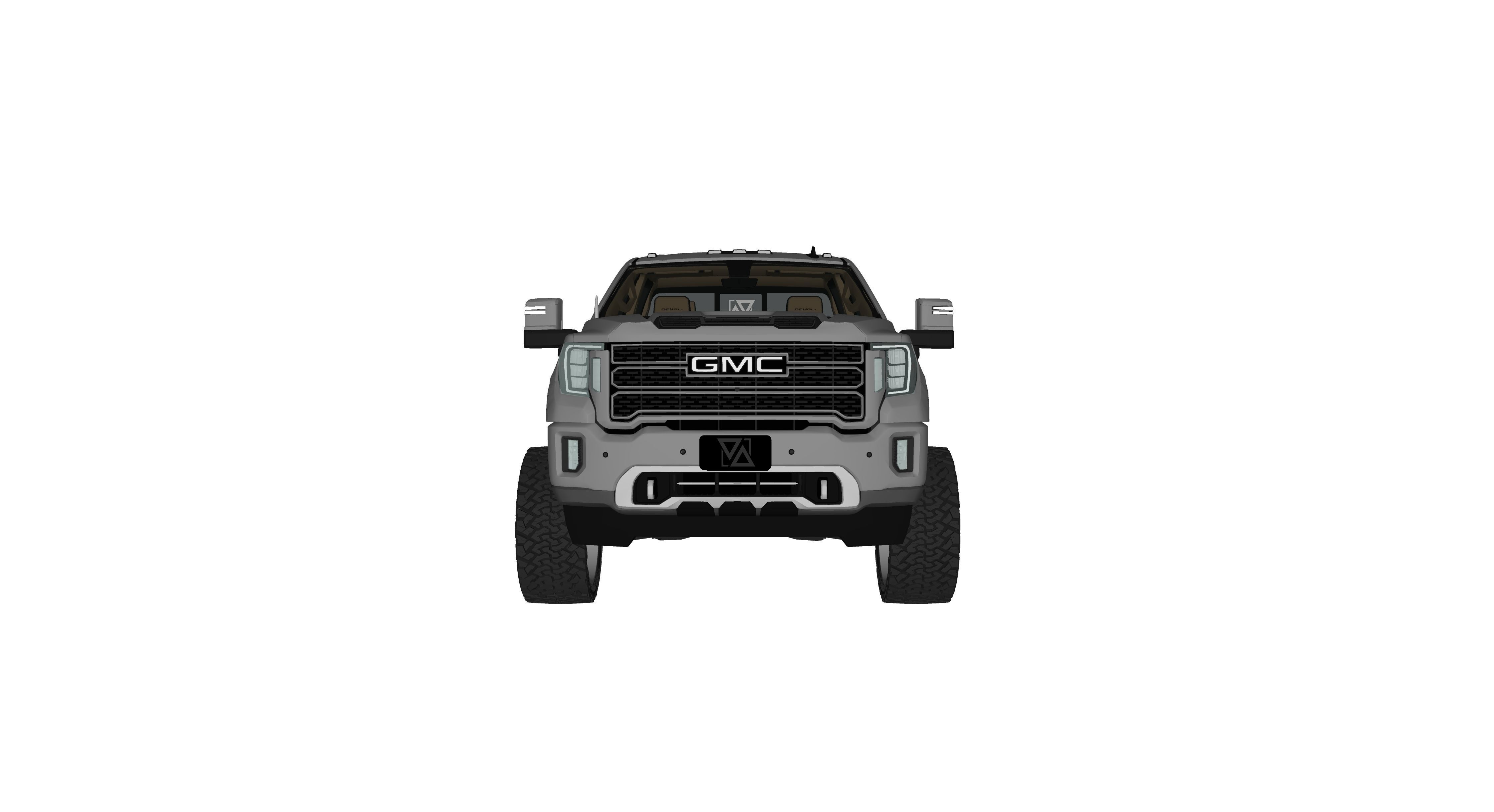 Pickup GMC Sierra 3500 HD Denali Dually with Interior 3D model | CGTrader