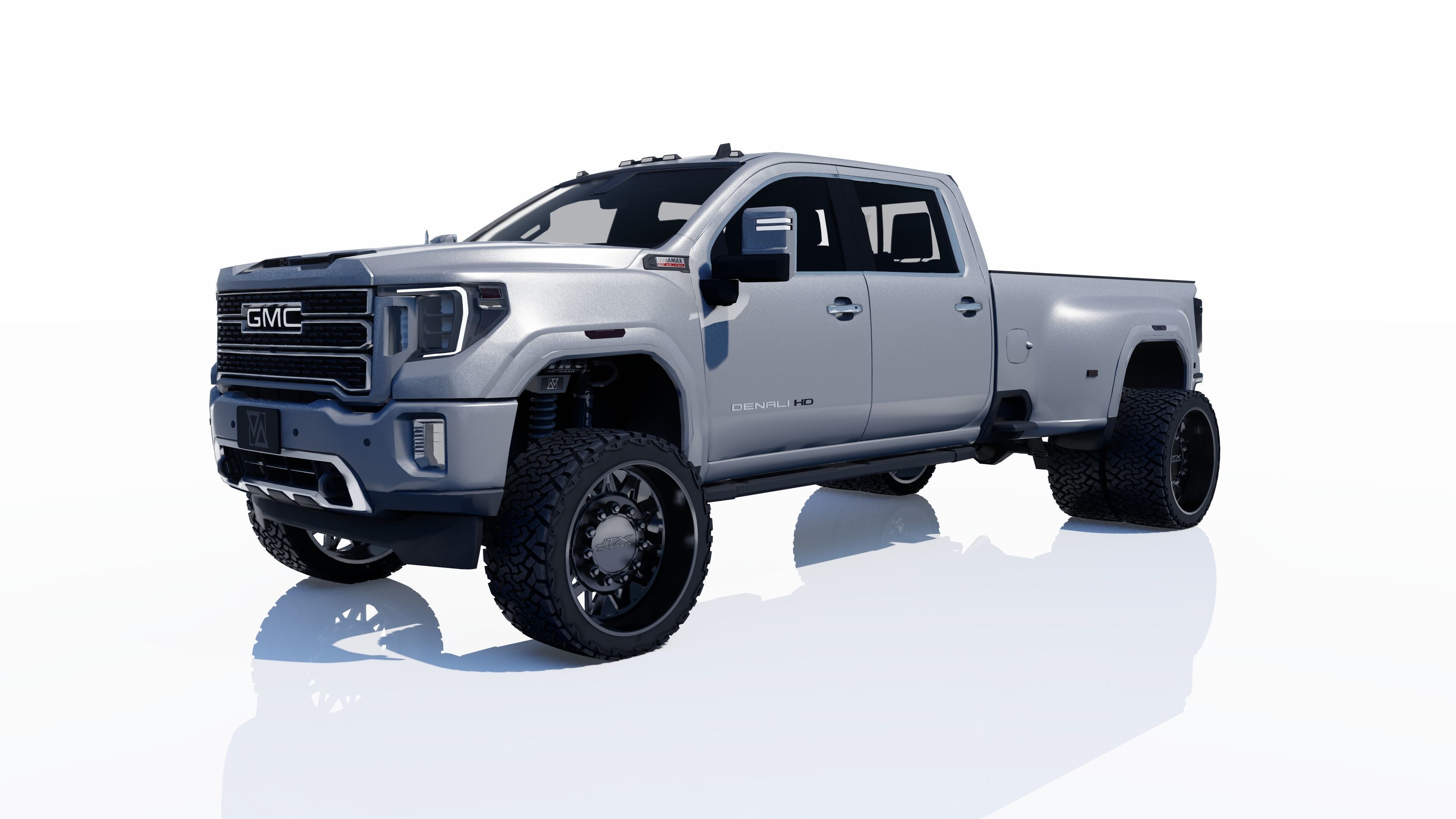 Pickup GMC Sierra 3500 HD Denali Dually with Interior 3D model | CGTrader