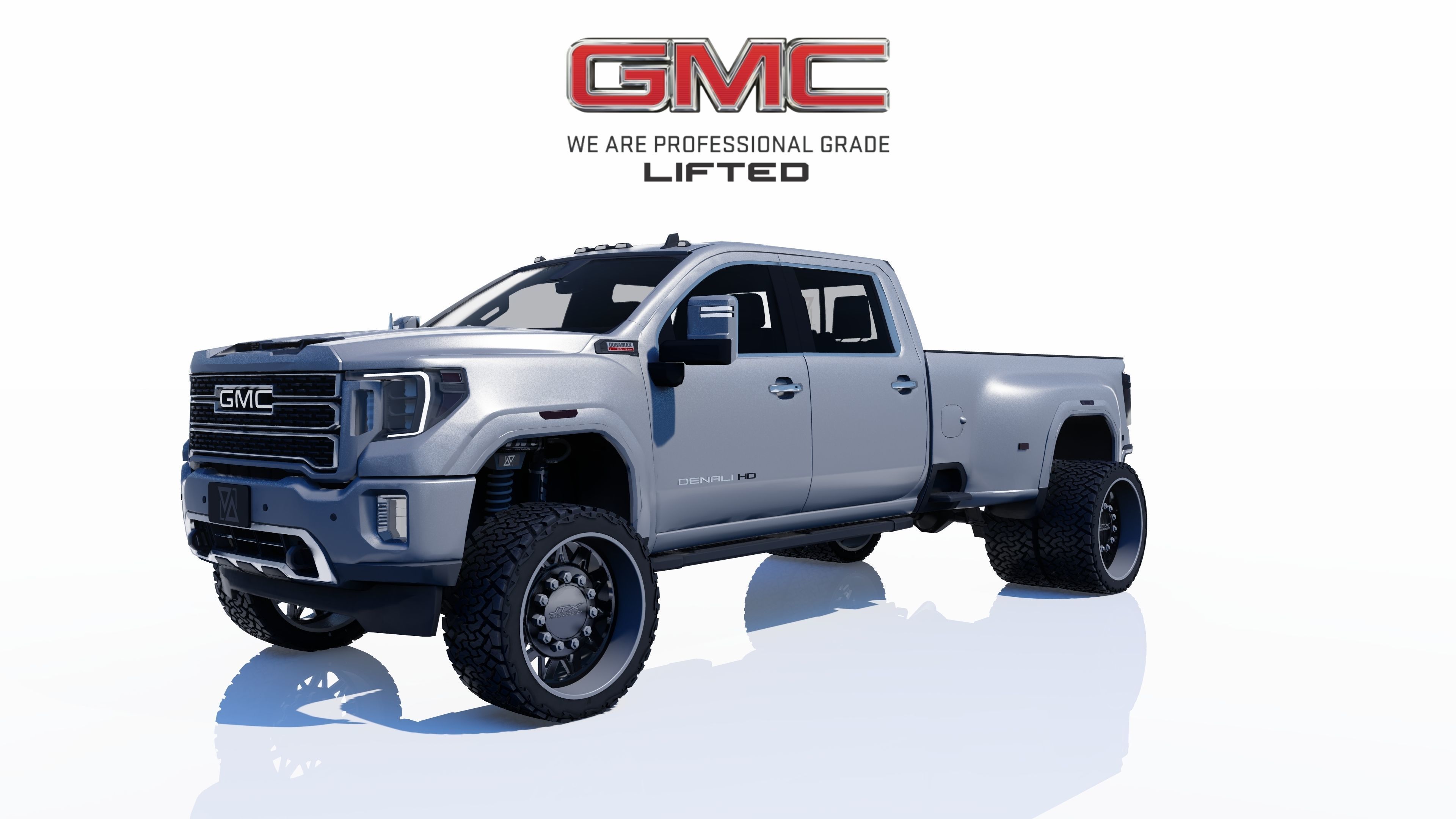 Pickup GMC Sierra 3500 HD Denali Dually with Interior 3D model | CGTrader
