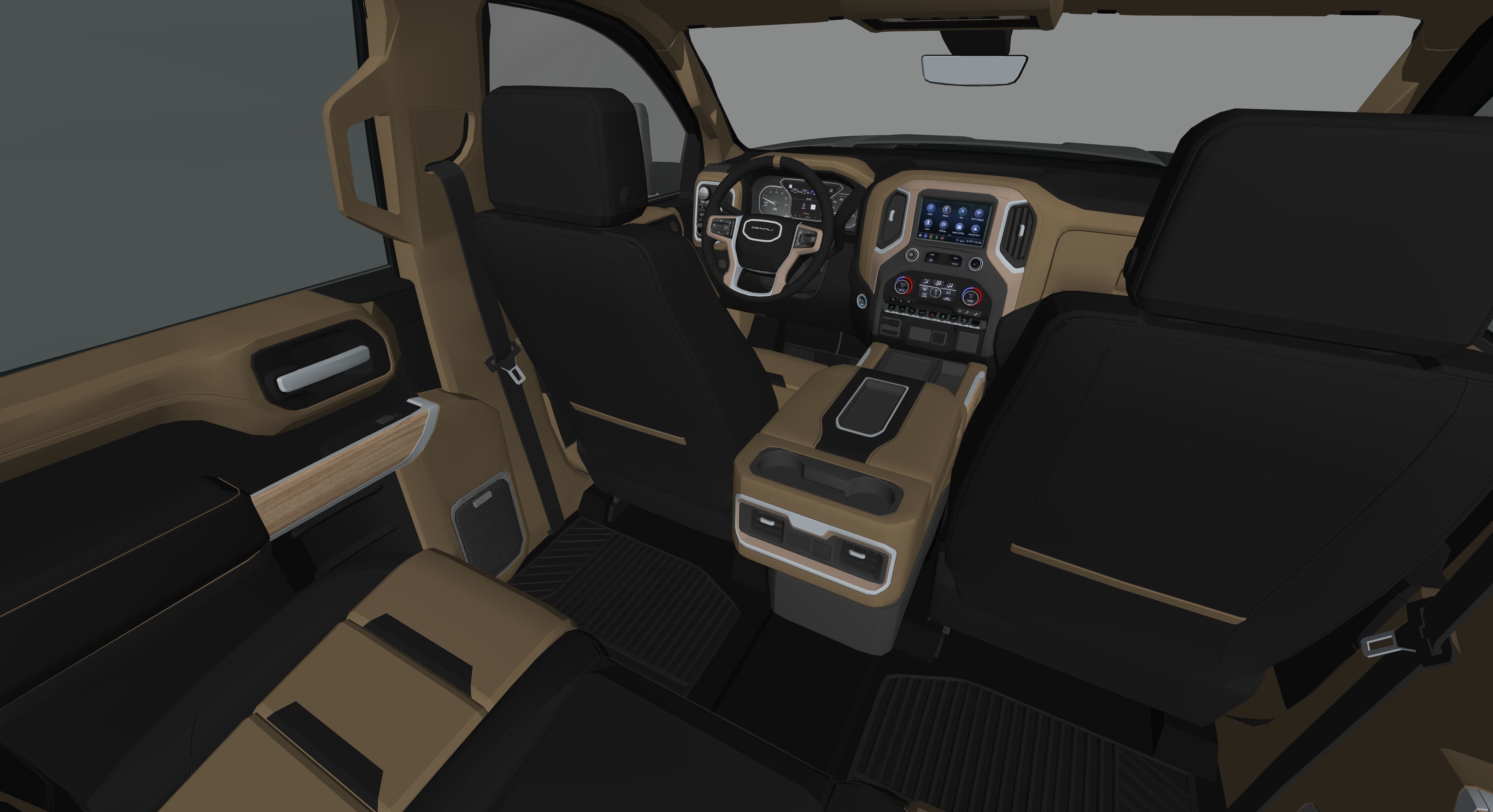 Pickup GMC Sierra 3500 HD Denali Dually with Interior 3D model | CGTrader