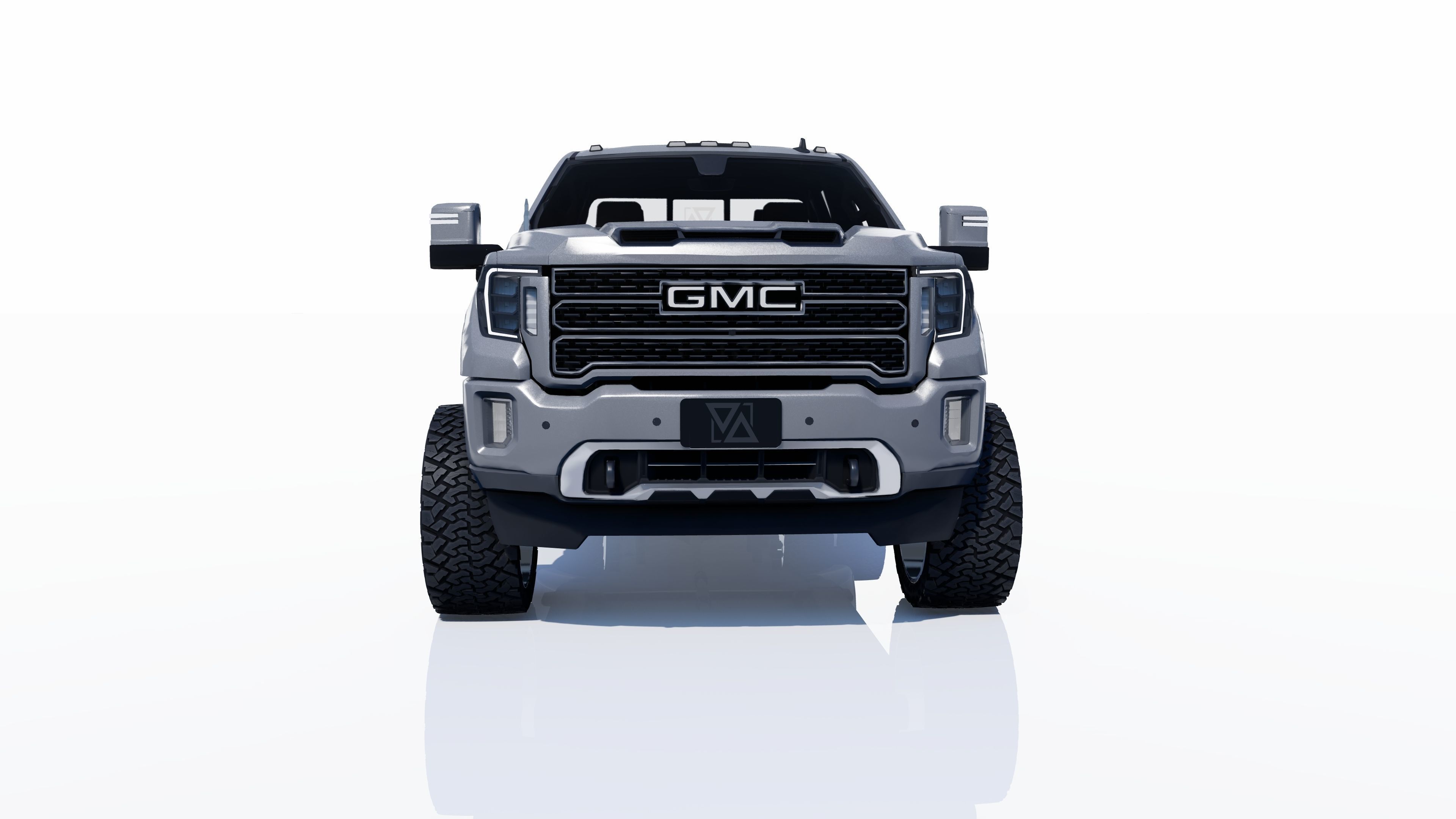 Pickup GMC Sierra 3500 HD Denali Dually with Interior 3D model | CGTrader