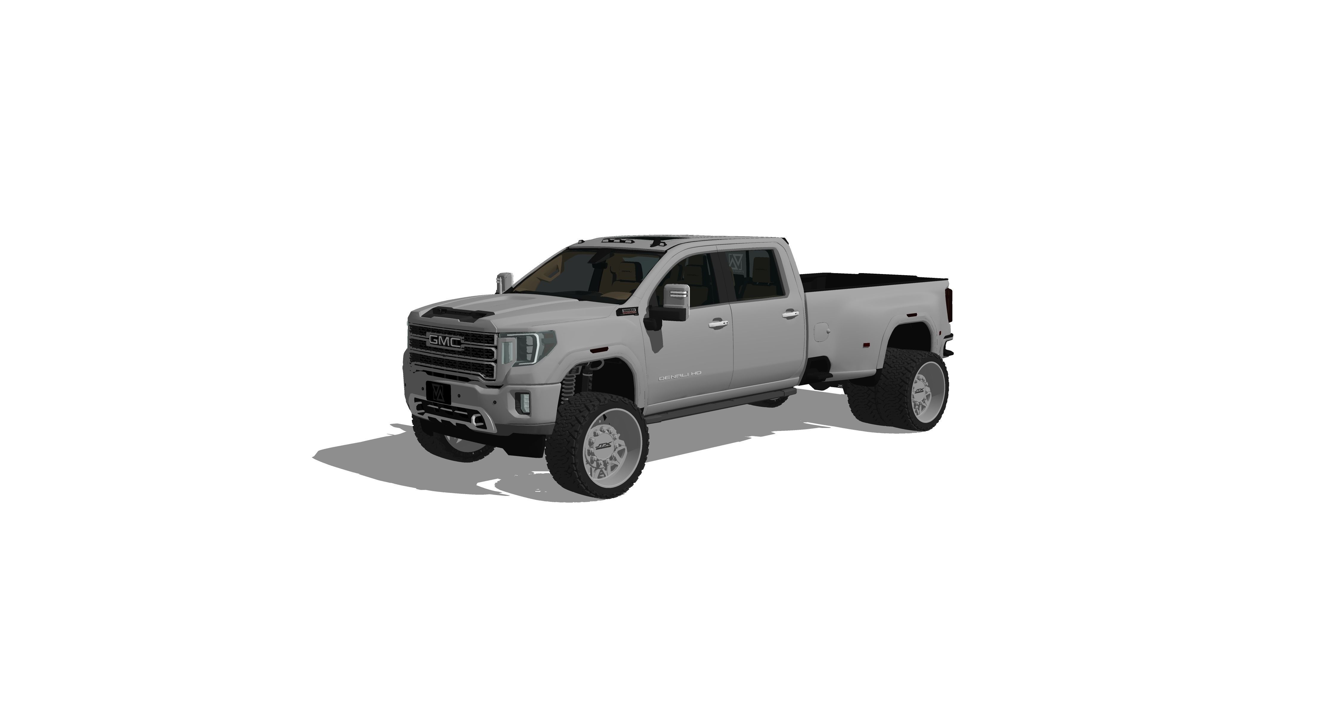 Pickup GMC Sierra 3500 HD Denali Dually with Interior 3D model | CGTrader