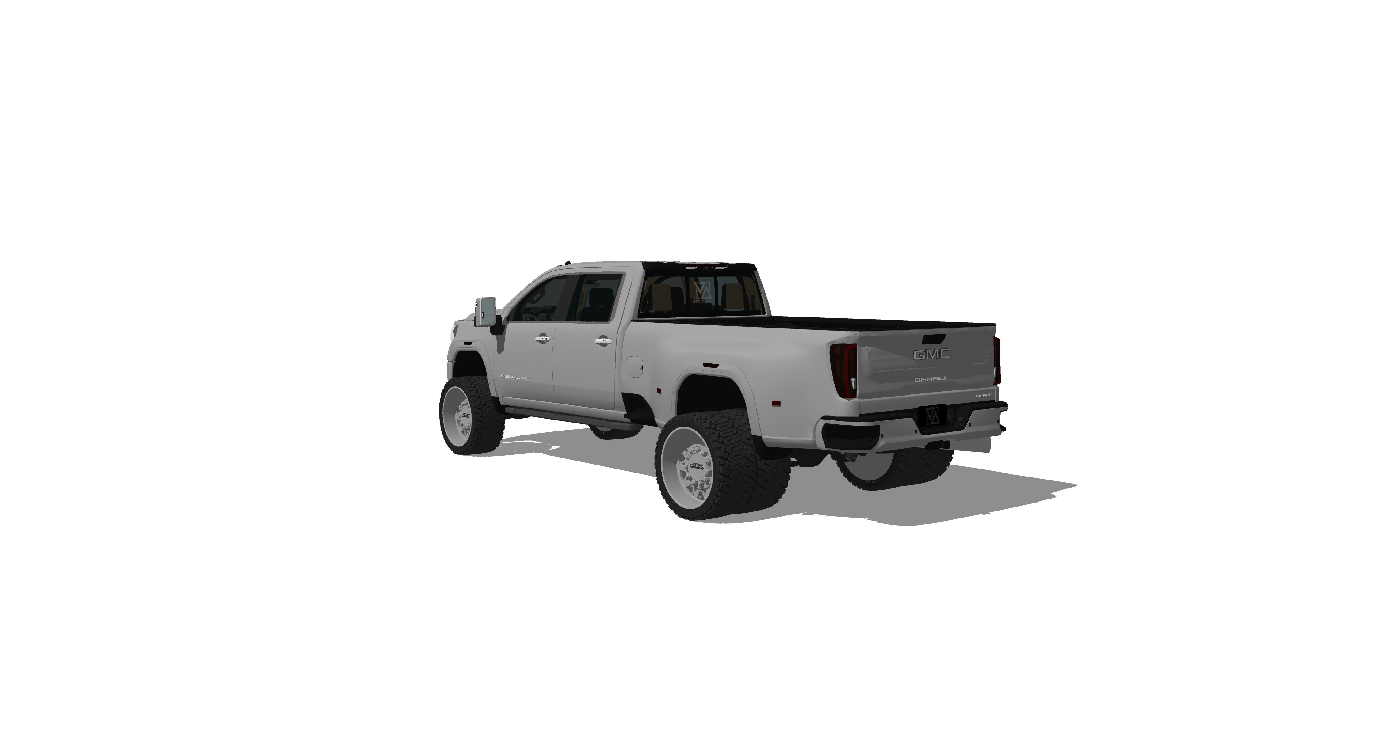 Pickup GMC Sierra 3500 HD Denali Dually with Interior 3D model | CGTrader