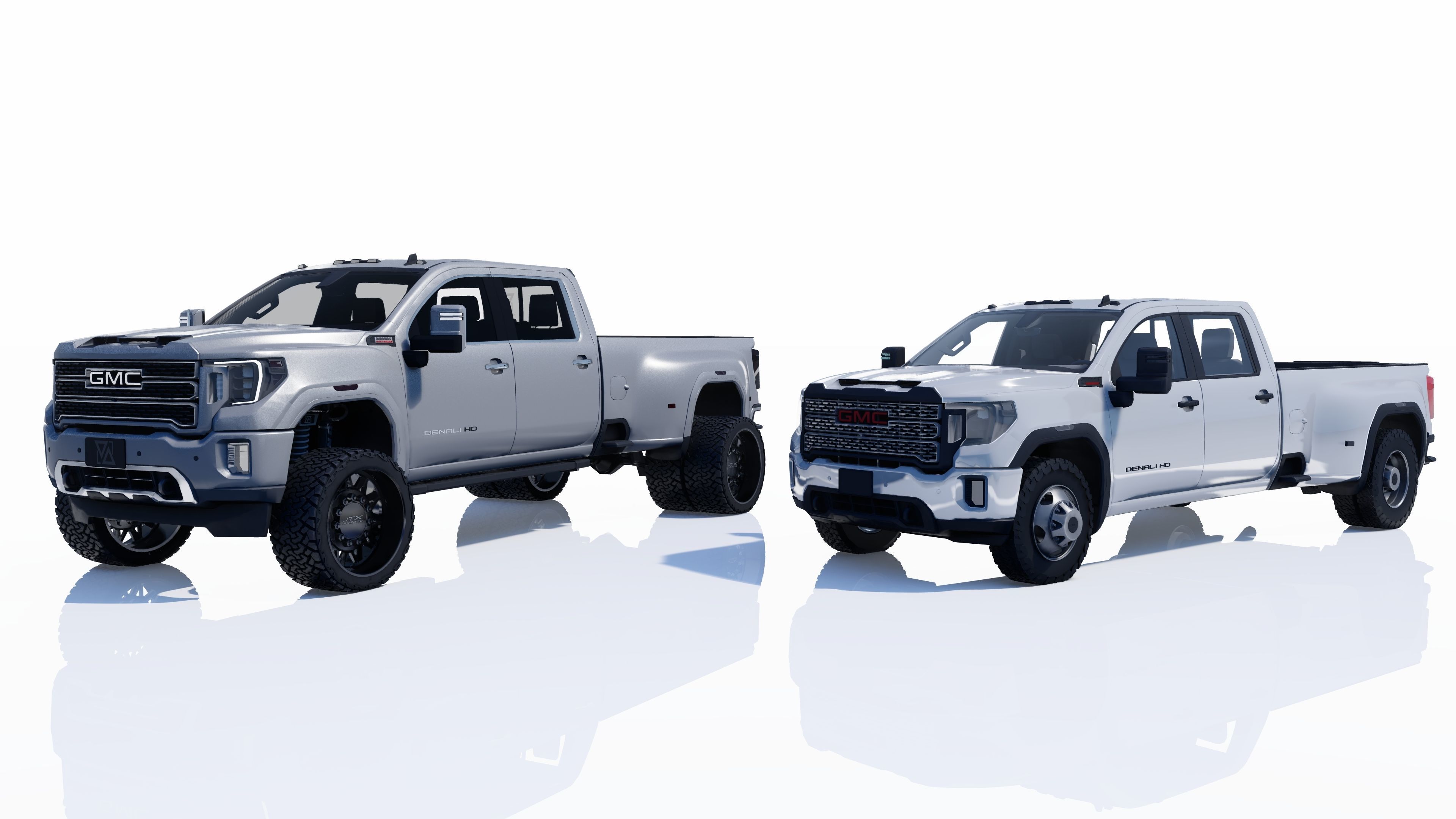 Pickup GMC Sierra 3500 HD Denali Dually with Interior 3D model | CGTrader