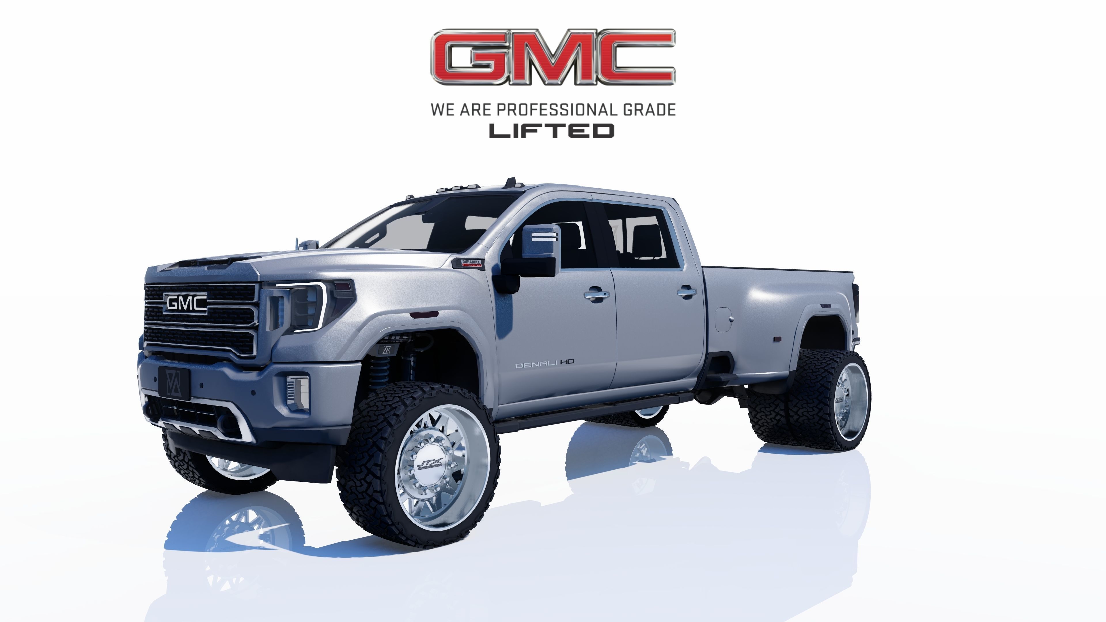 Pickup GMC Sierra 3500 HD Denali Dually with Interior 3D model | CGTrader