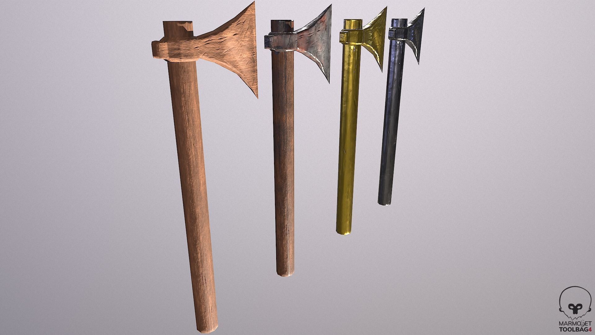 3D model Ax Lowpoly axe with wooden handle VR / AR / low-poly | CGTrader