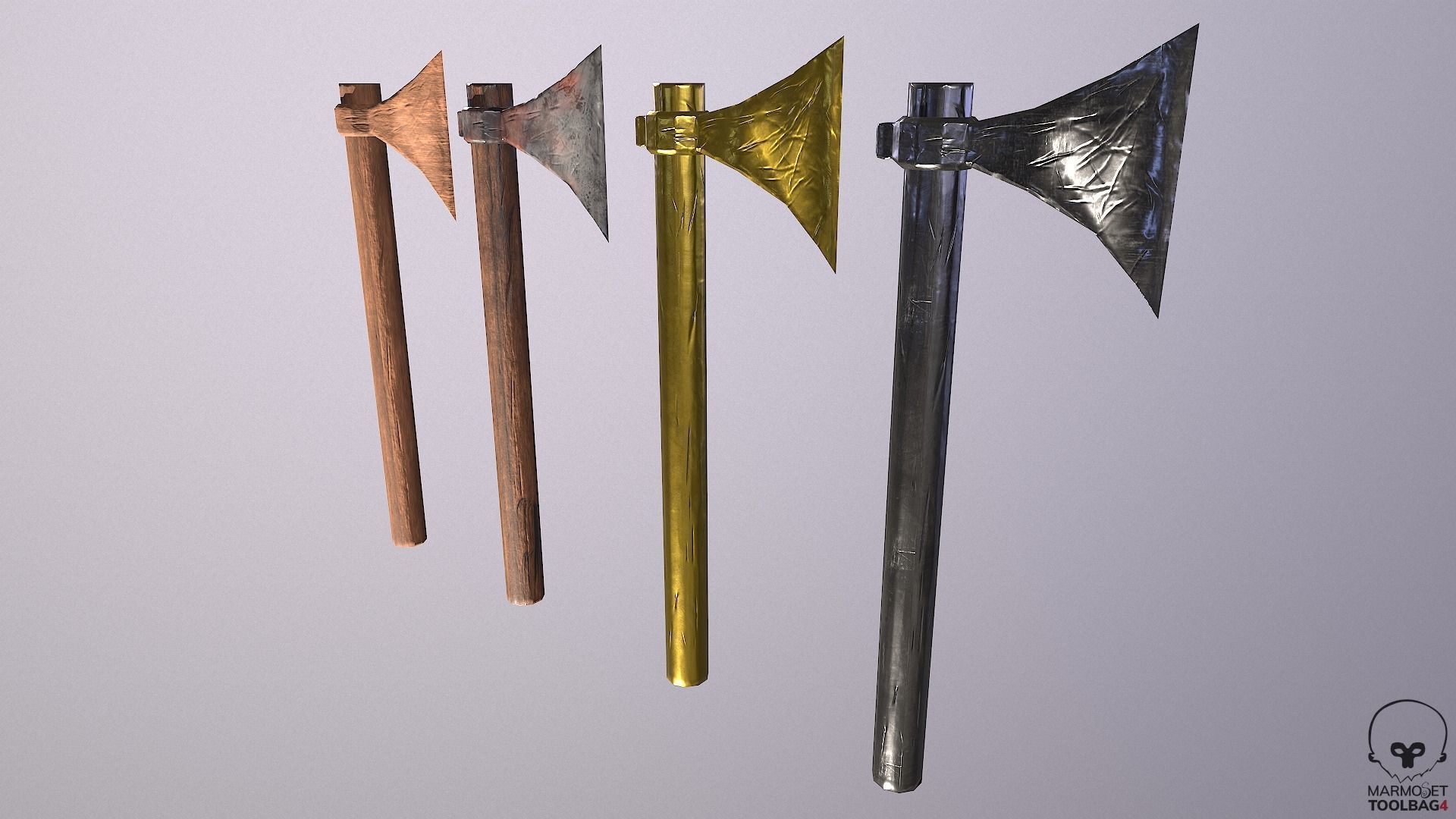 3D model Ax Lowpoly axe with wooden handle VR / AR / low-poly | CGTrader