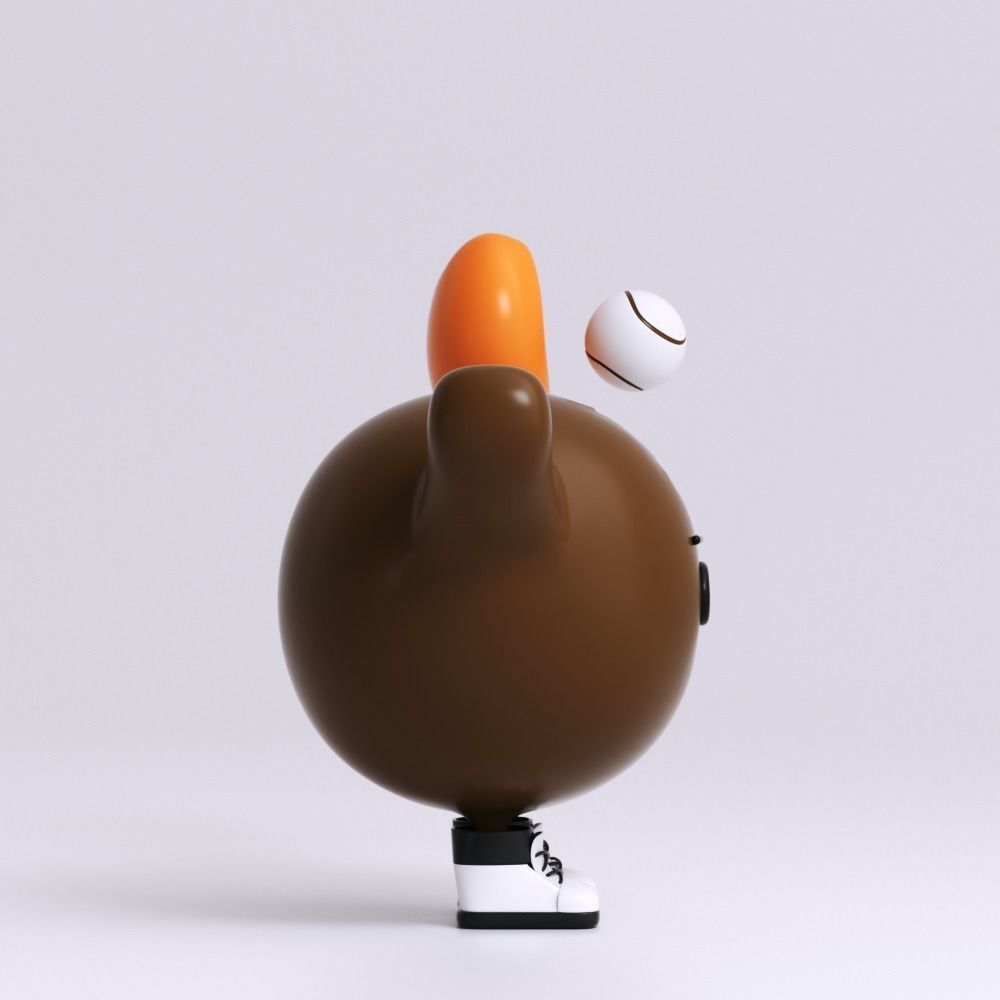 3D model Coconut baseball Fruits Model octane c4d IP Toys doll cartoon ...