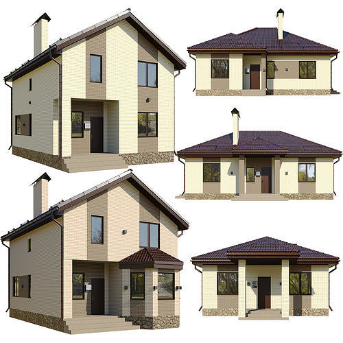 Collection of cottage village 3D model | CGTrader