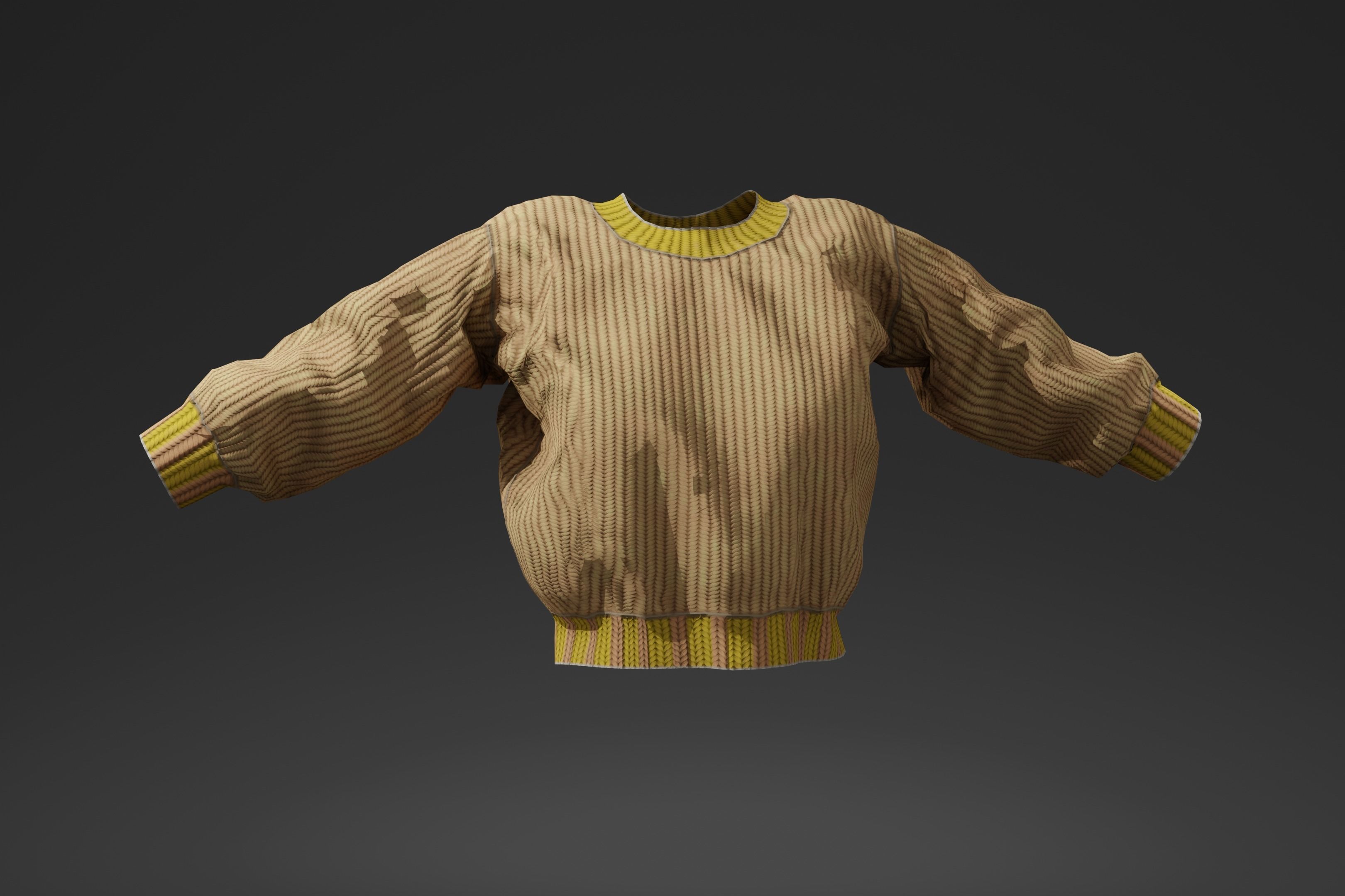 3D model Yellow Sweater VR / AR / low-poly | CGTrader
