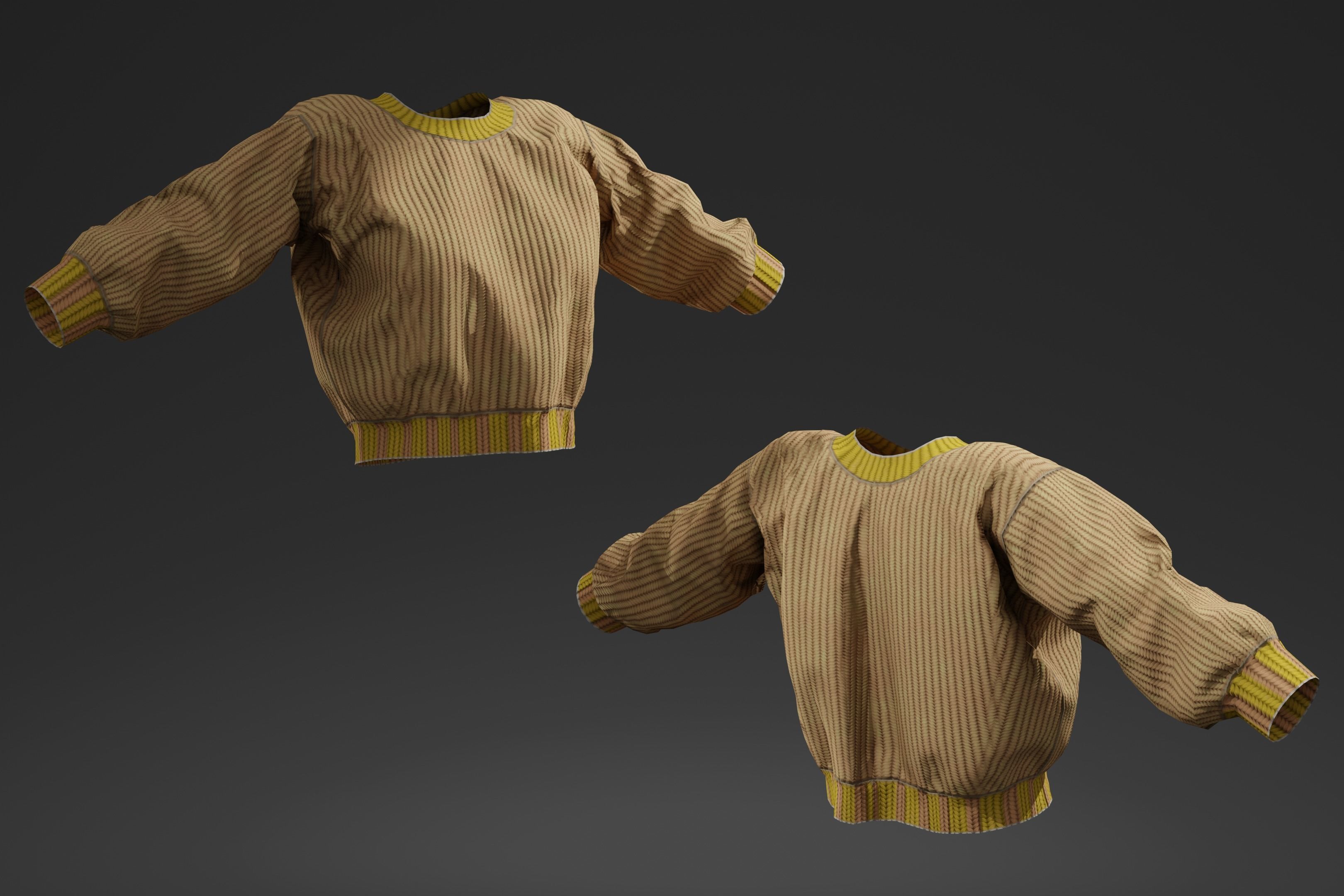 3D model Yellow Sweater VR / AR / low-poly | CGTrader