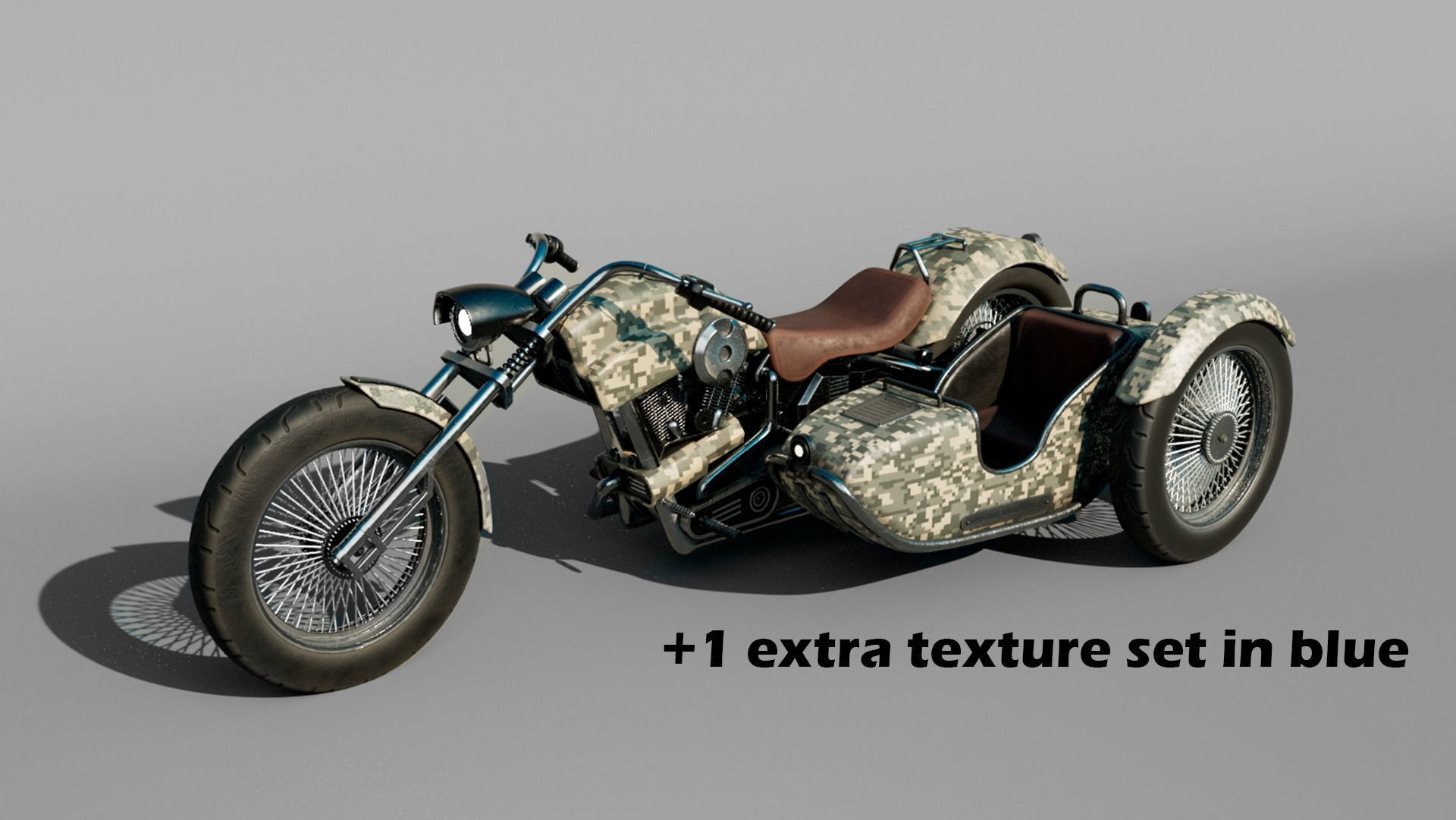 Motorcycle with sidecar 3D model | CGTrader