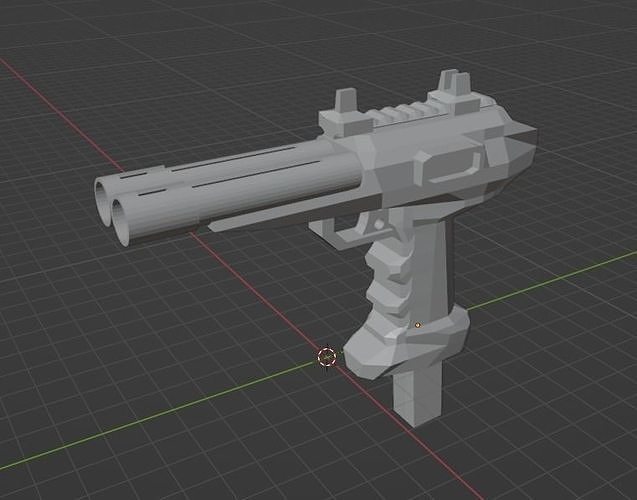 Rhino-double-pistol gun 3D model | CGTrader