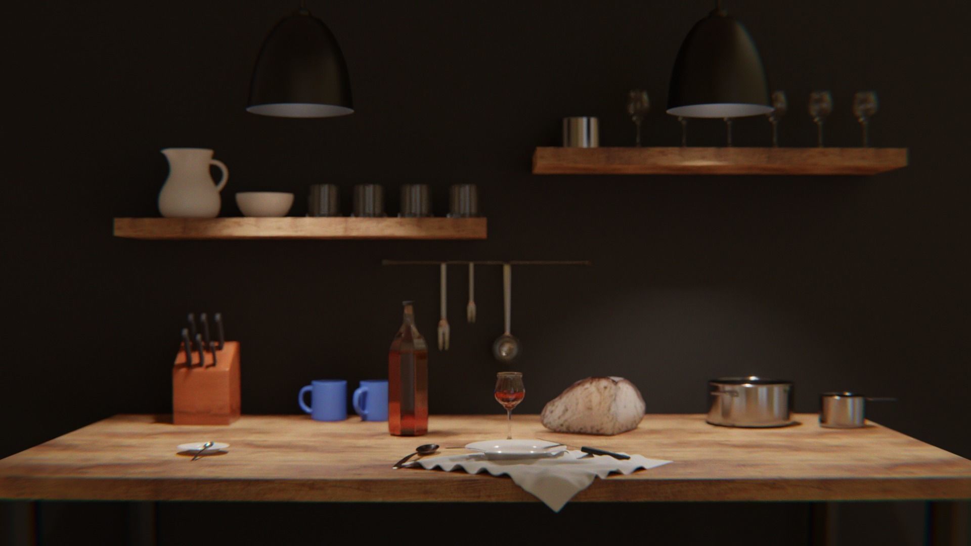 Kitchen items FREE Blender Free Asset free 3D model | CGTrader