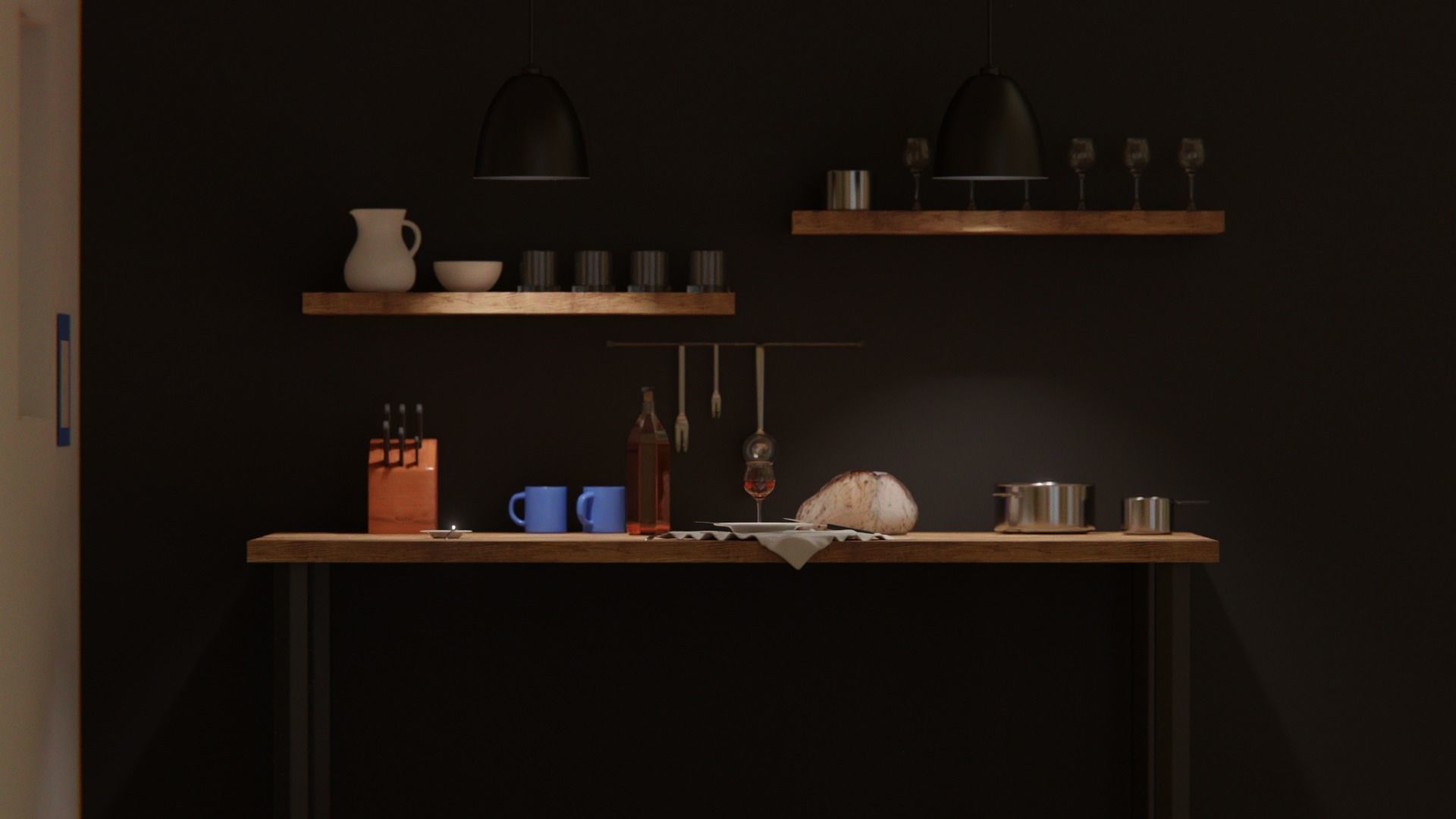 Kitchen items FREE Blender Free Asset free 3D model | CGTrader