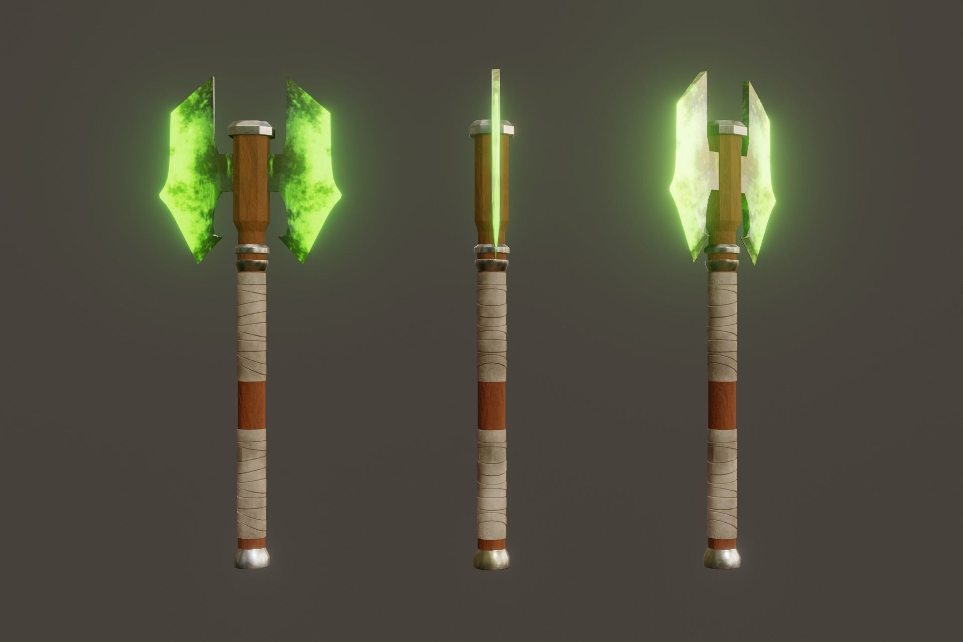 3D model Double Bit Poison Axe - Elemental Battle Axe - Model 01 VR ...