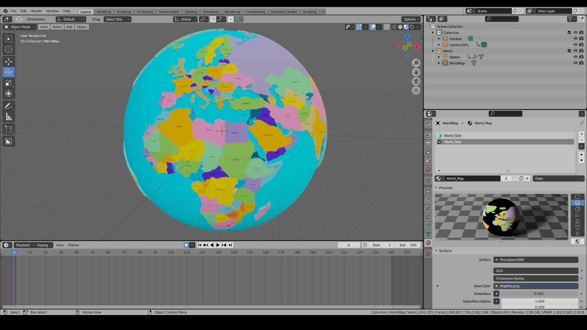 3D World Map 3D model rigged | CGTrader