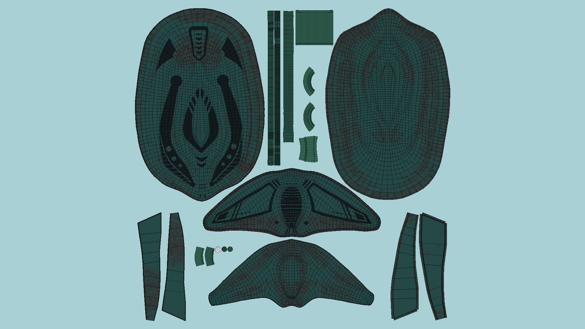 SciFi Ninja Mask A08 Dark Green - Character Design Fashion free VR / AR ...