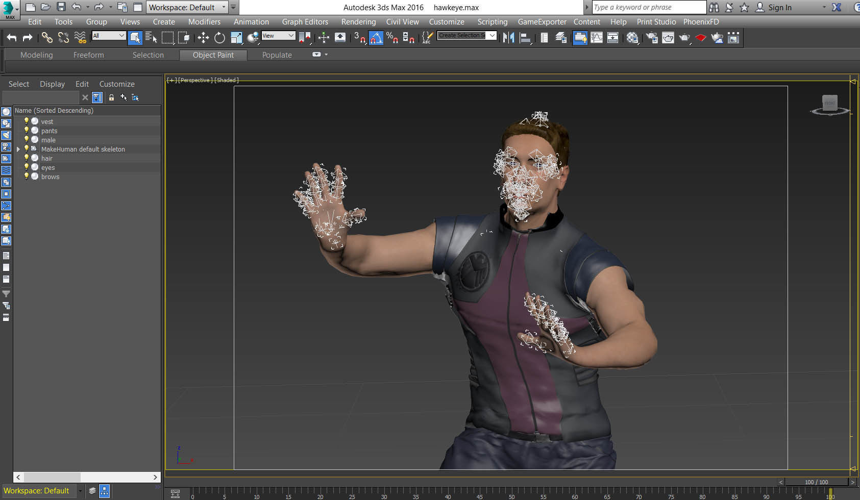 Hawkeye outfit 3D model animated rigged | CGTrader
