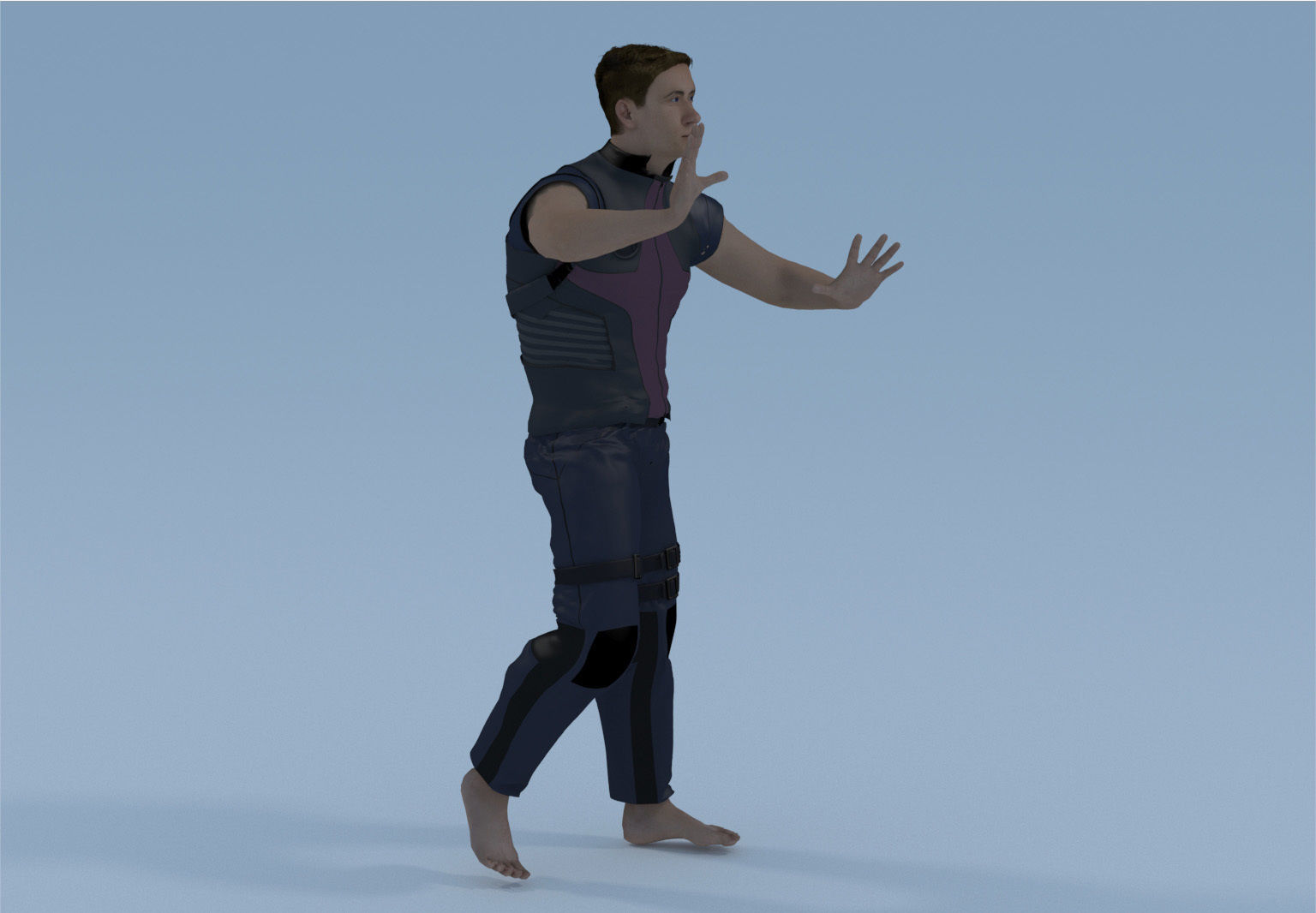 Hawkeye Outfit 3d Model Animated Rigged Cgtrader