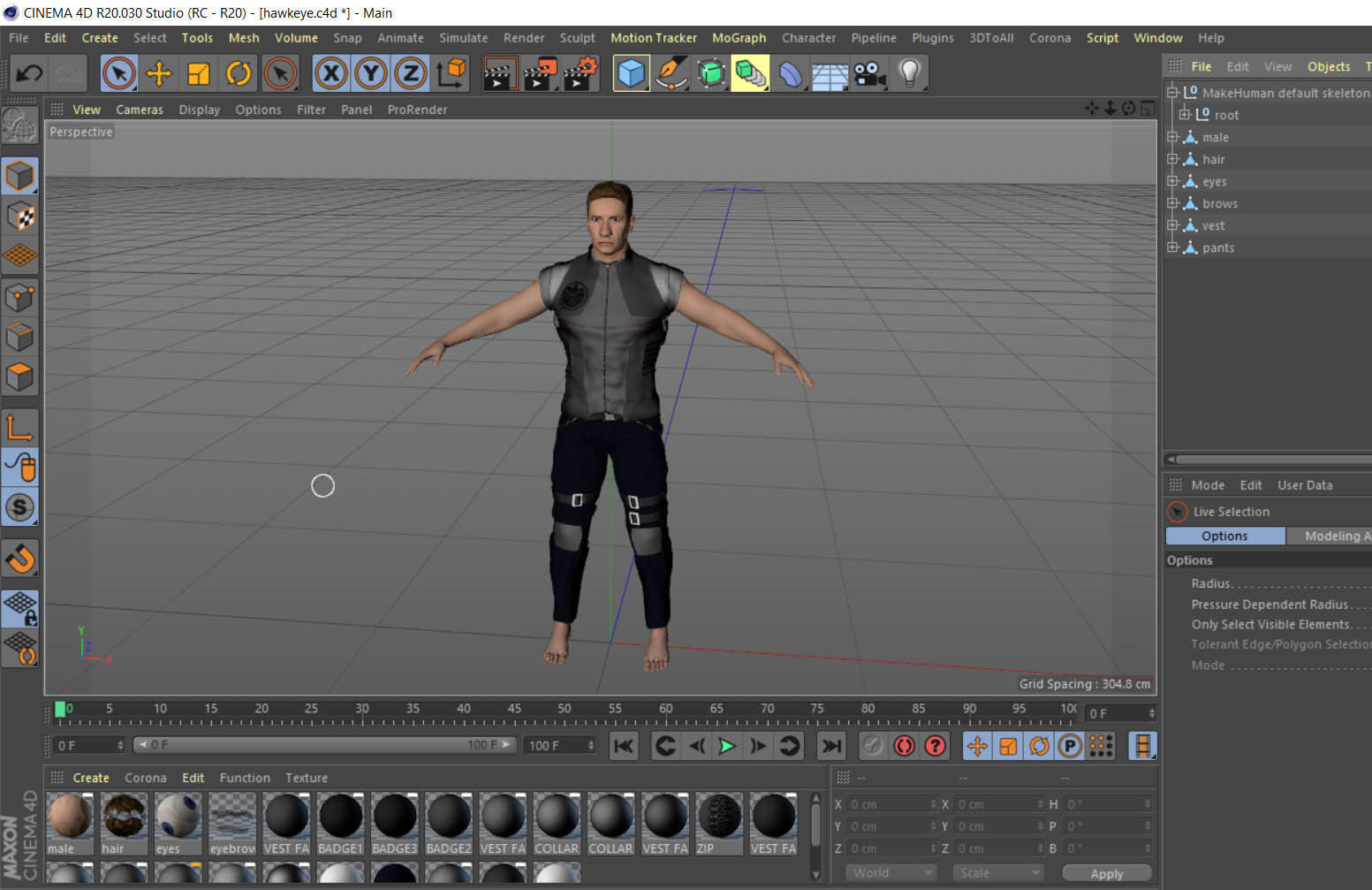Hawkeye outfit 3D model animated rigged | CGTrader